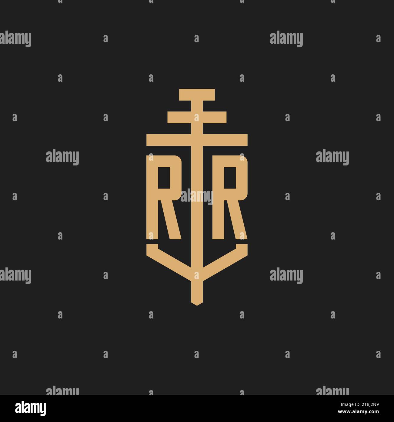 RR initial logo monogram with pillar icon design vector, law firm logo ...