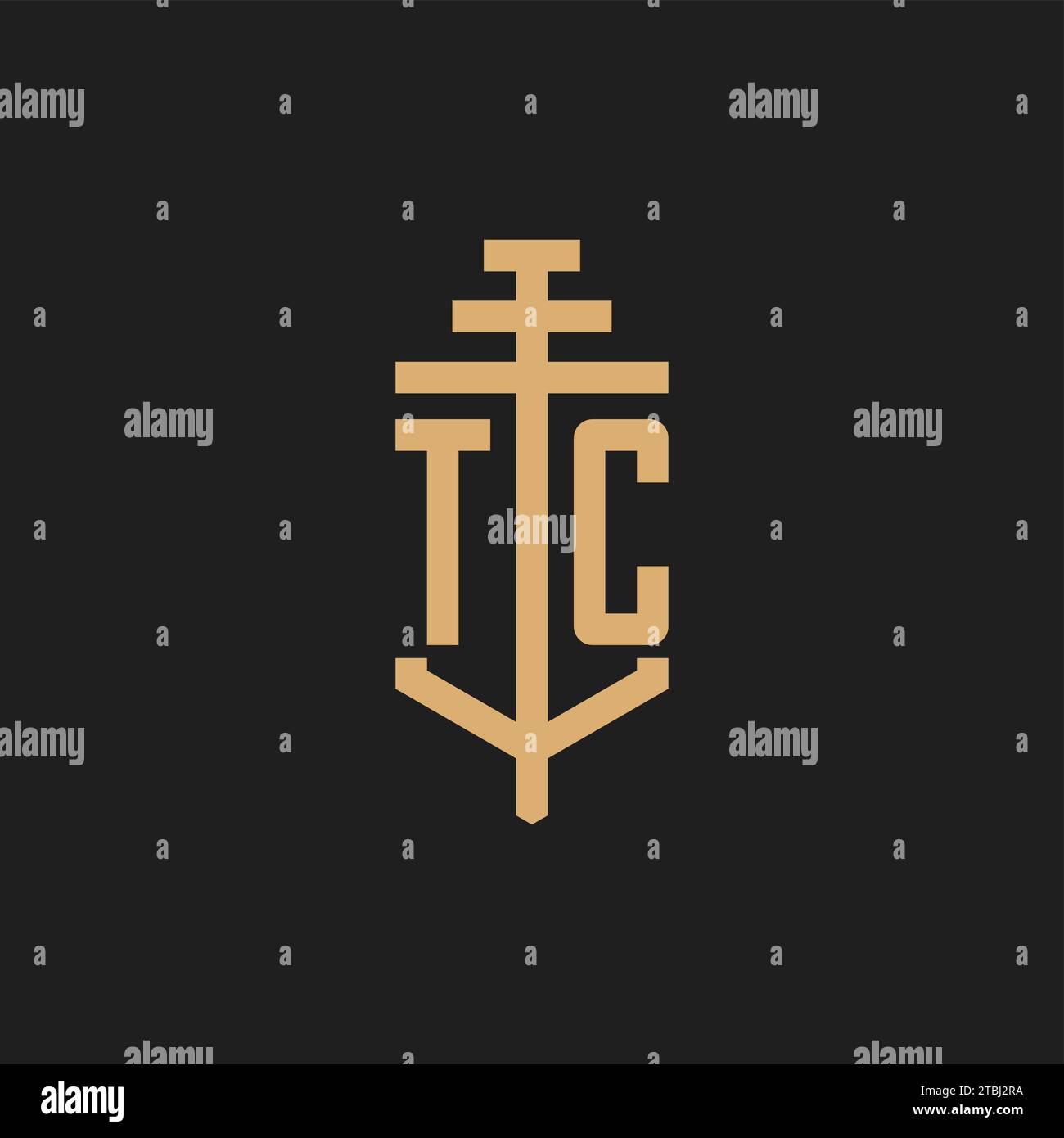 TC initial logo monogram with pillar icon design vector, law firm logo ...
