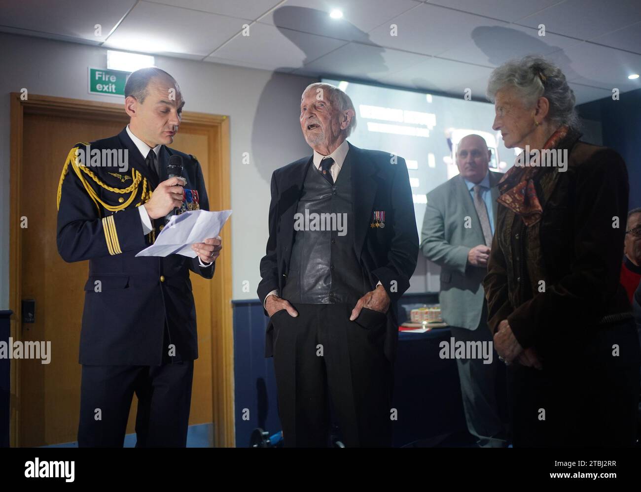 French Colonel Xavier Ravel (left) surprises 100-year-old WW II veteran ...