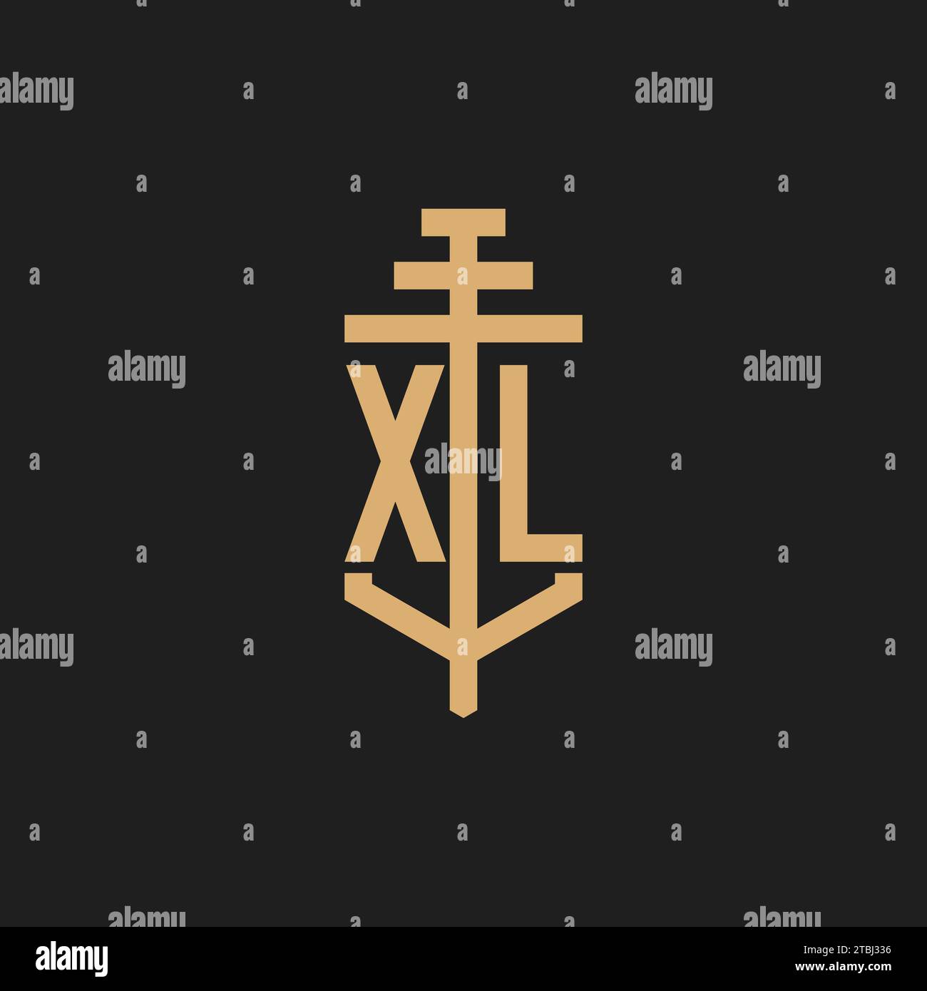 XL initial logo monogram with pillar icon design vector, law firm logo ...