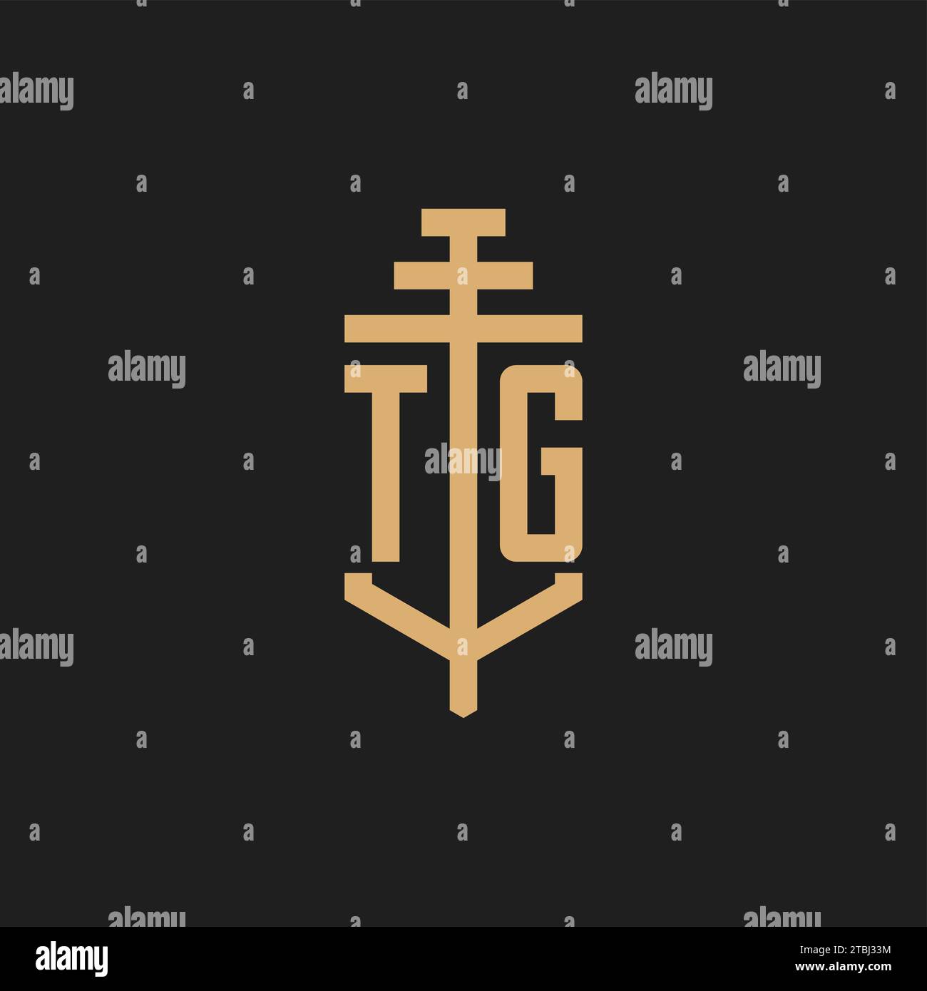 TG initial logo monogram with pillar icon design vector, law firm logo ...