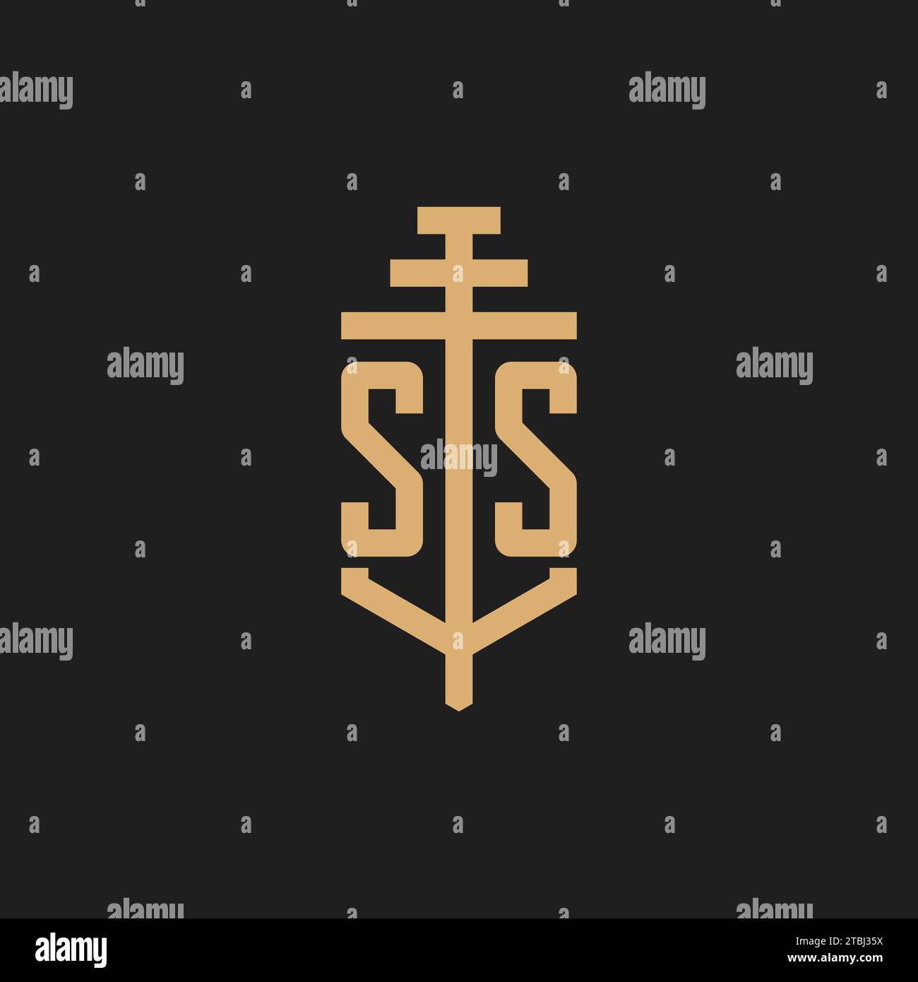 SS initial logo monogram with pillar icon design vector, law firm logo ...