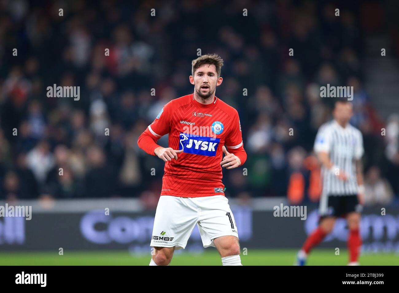 Copenhagen, Denmark. 06th Dec, 2023. Mark Brink (14) of Silkeborg IF ...