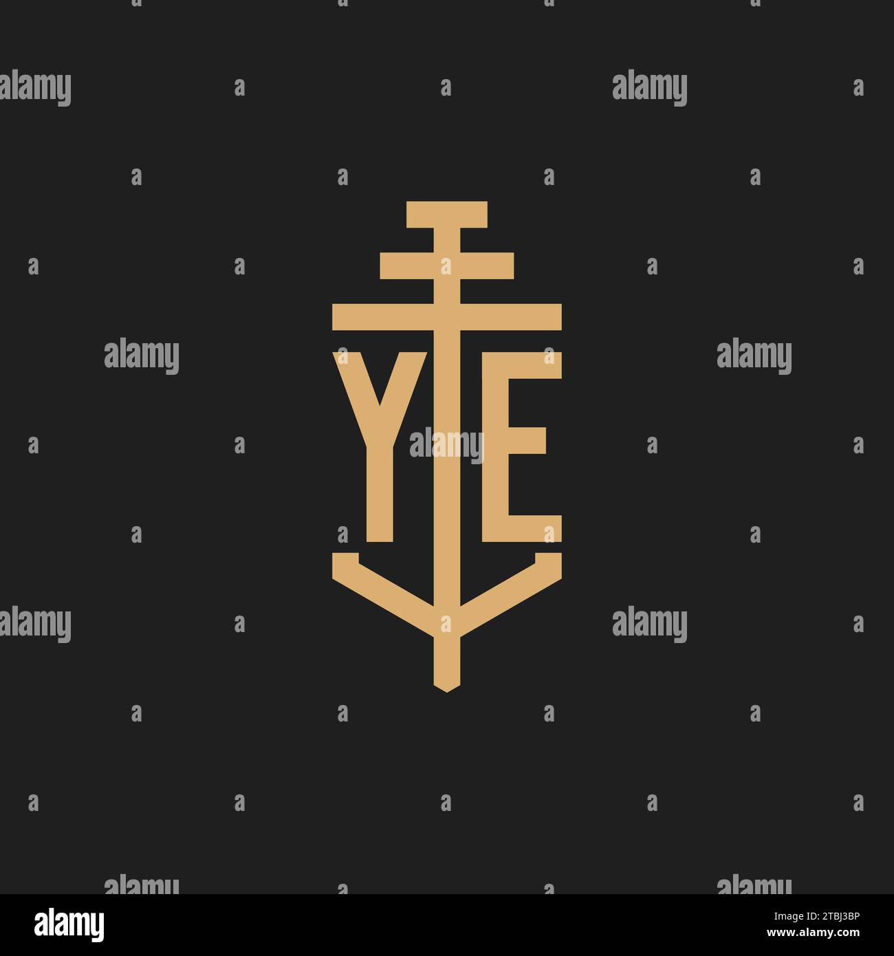YE initial logo monogram with pillar icon design vector, law firm logo ...