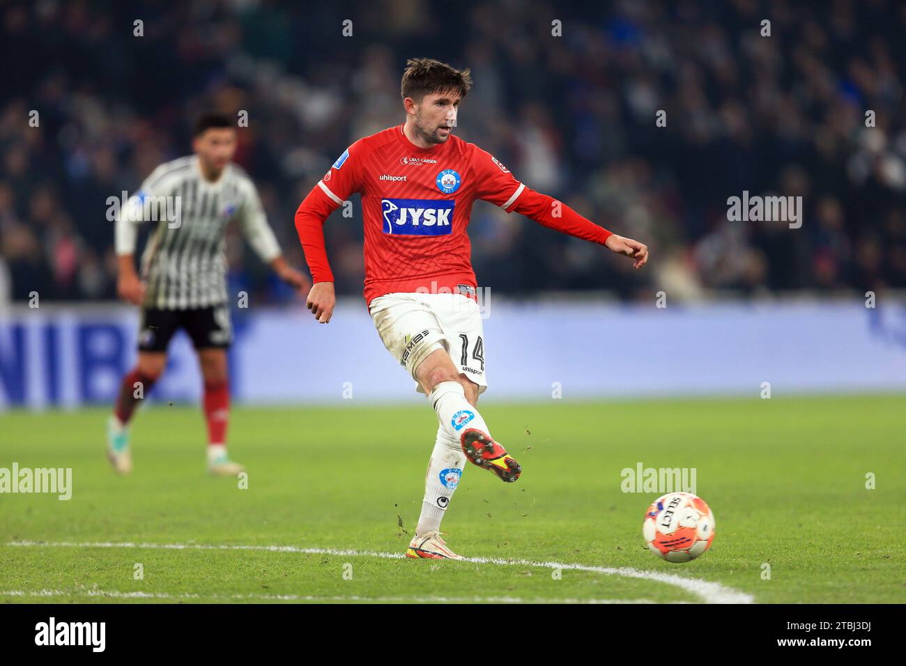 Copenhagen, Denmark. 06th Dec, 2023. Mark Brink (14) of Silkeborg IF ...