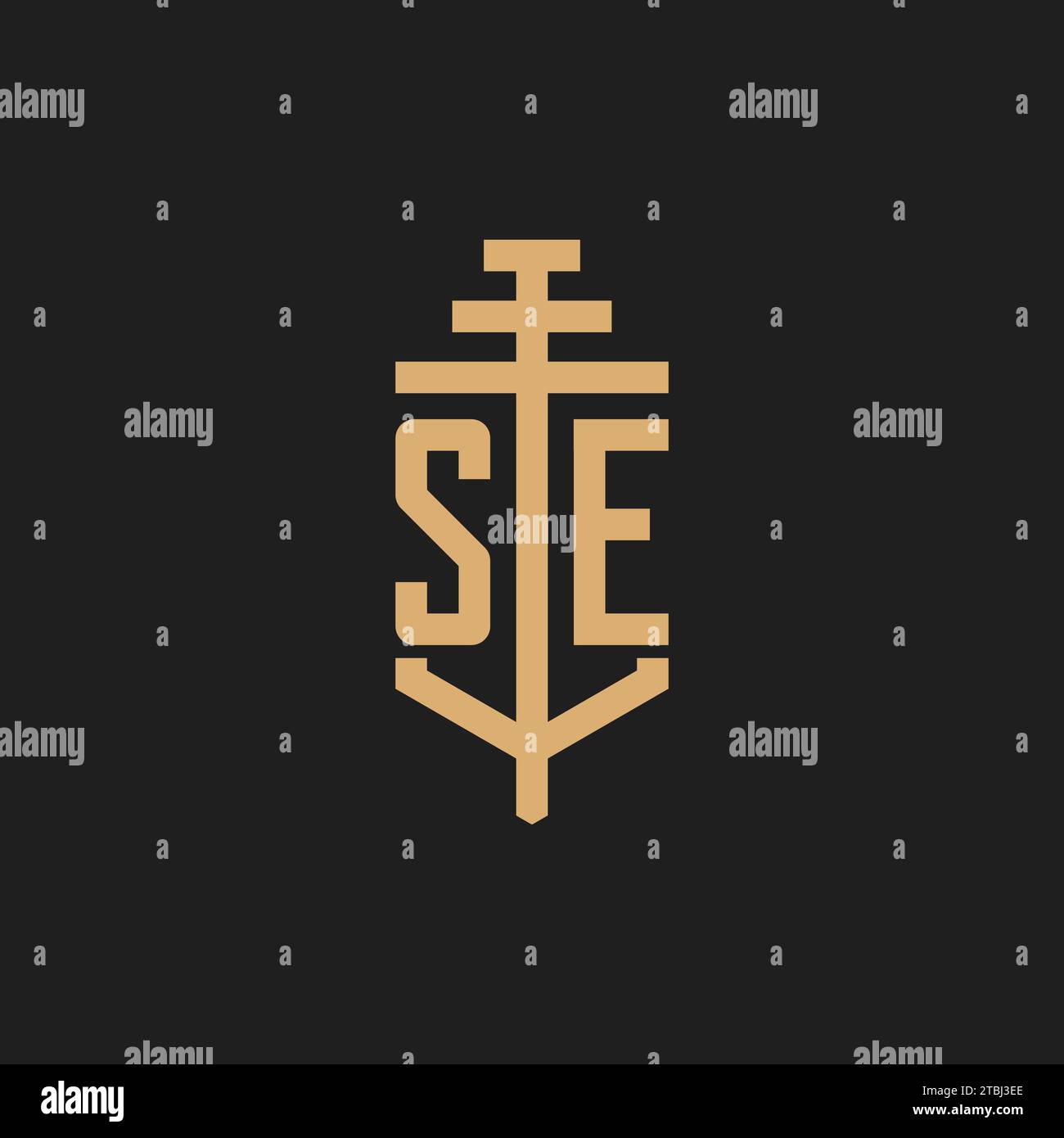 SE initial logo monogram with pillar icon design vector, law firm logo ...