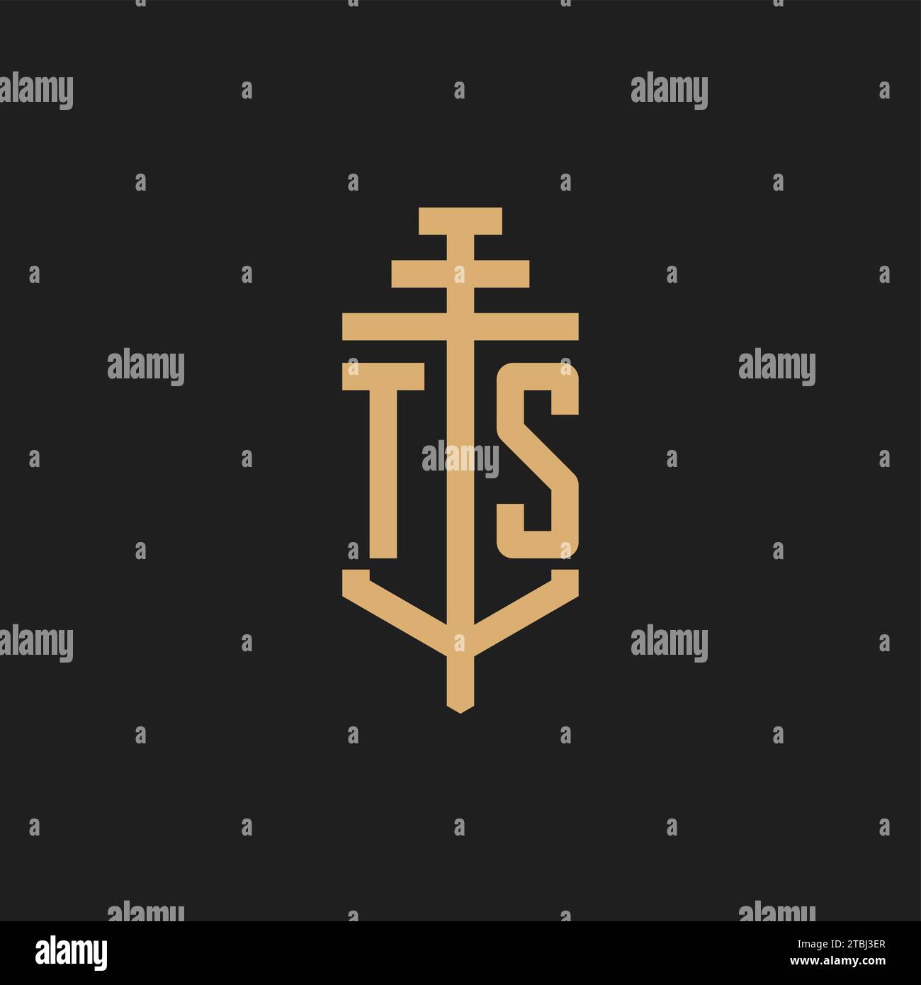 TS initial logo monogram with pillar icon design vector, law firm logo design inspiration Stock ...