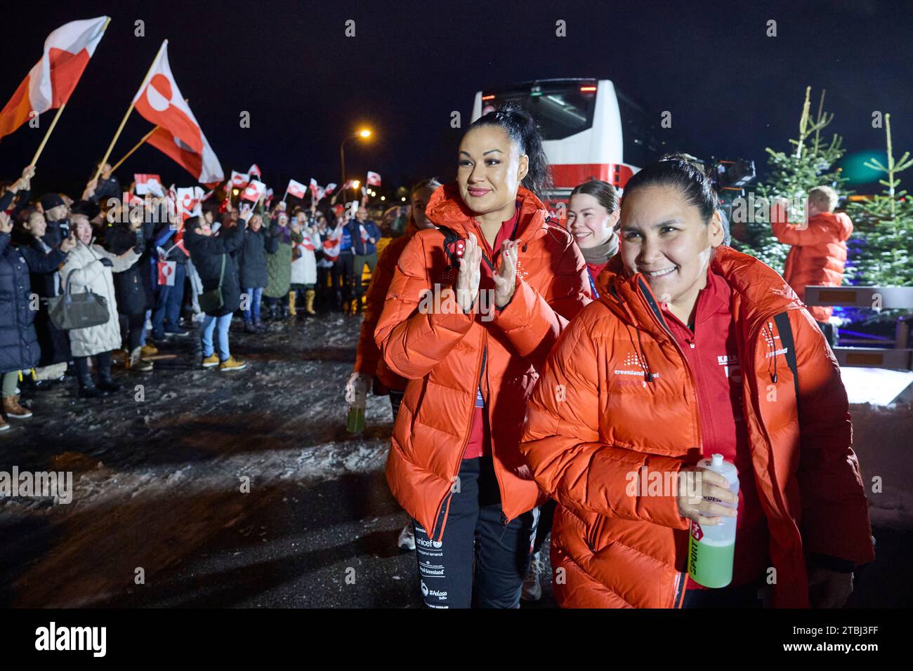 The Greenlandic Womans team arrives to play the IHF President's Cup ...