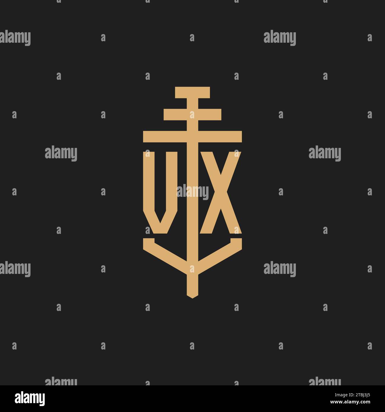VX initial logo monogram with pillar icon design vector, law firm logo ...
