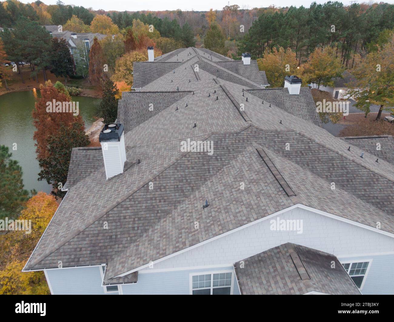 Drone photos of an apartment complex showing beautiful fall colors ...