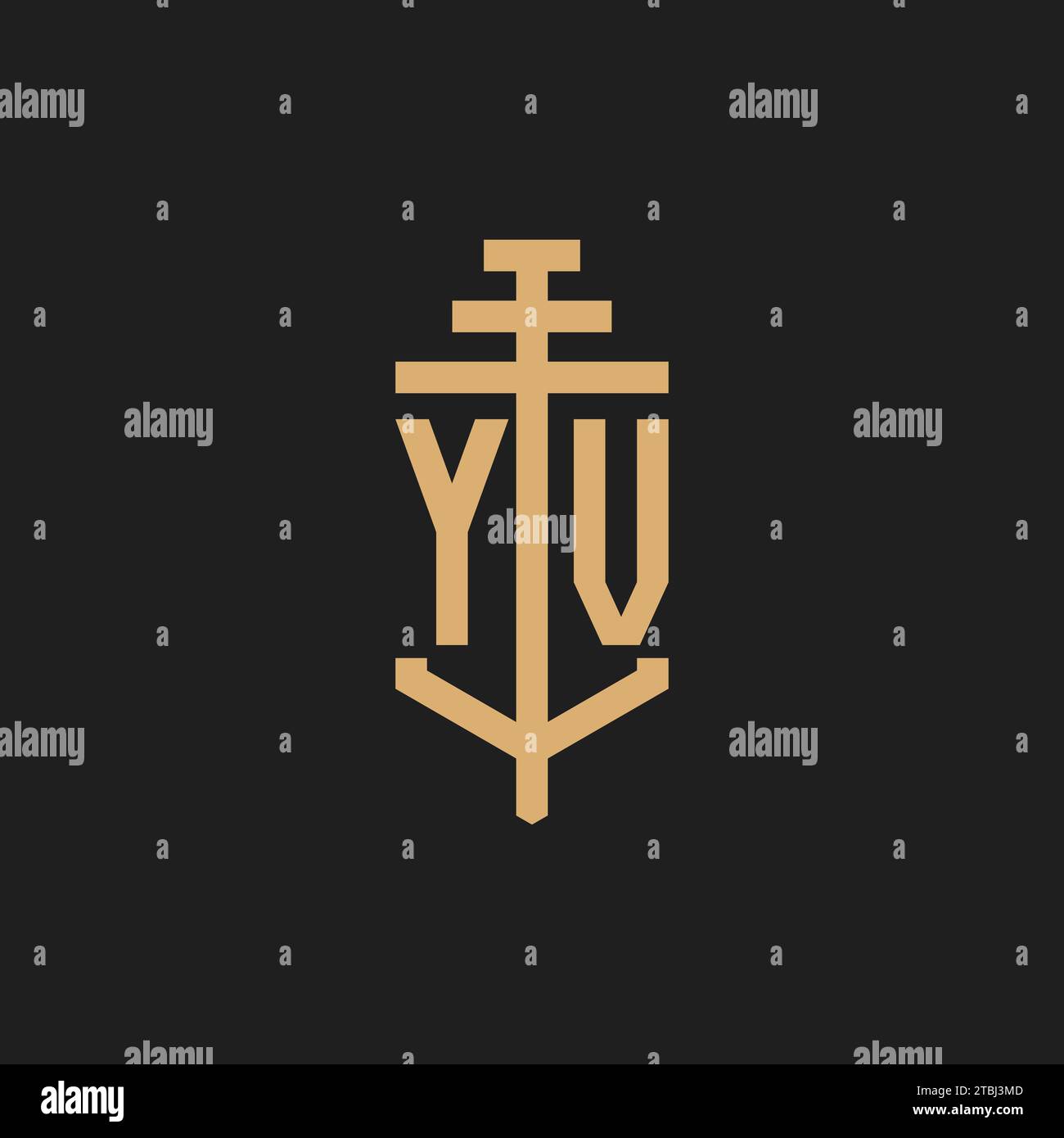 YV initial logo monogram with pillar icon design vector, law firm logo ...