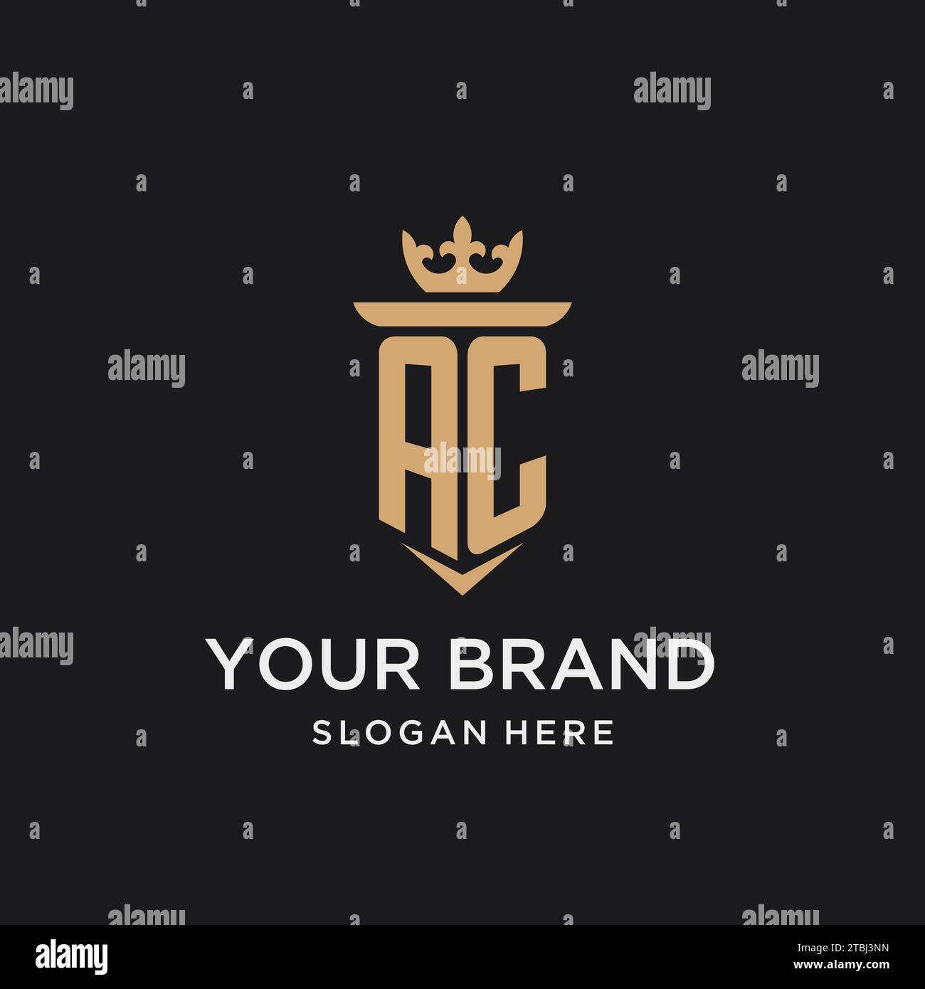 AC monogram with medieval style, luxury and elegant initial logo design ...
