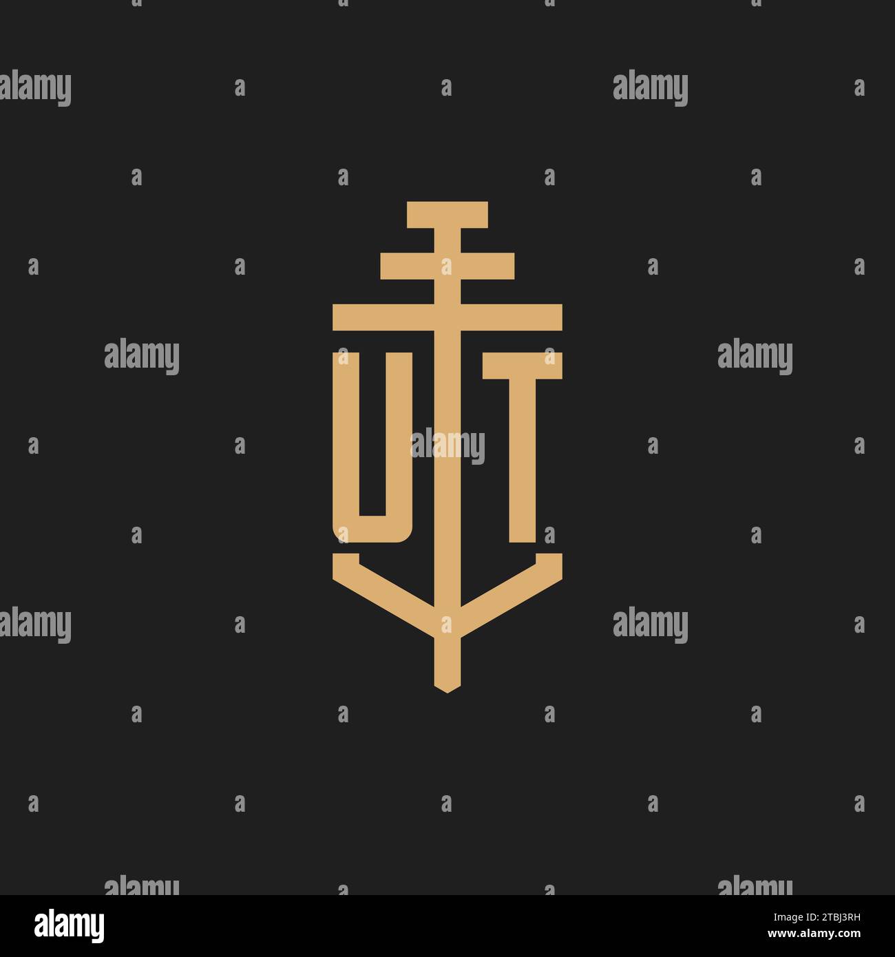 UT initial logo monogram with pillar icon design vector, law firm logo ...