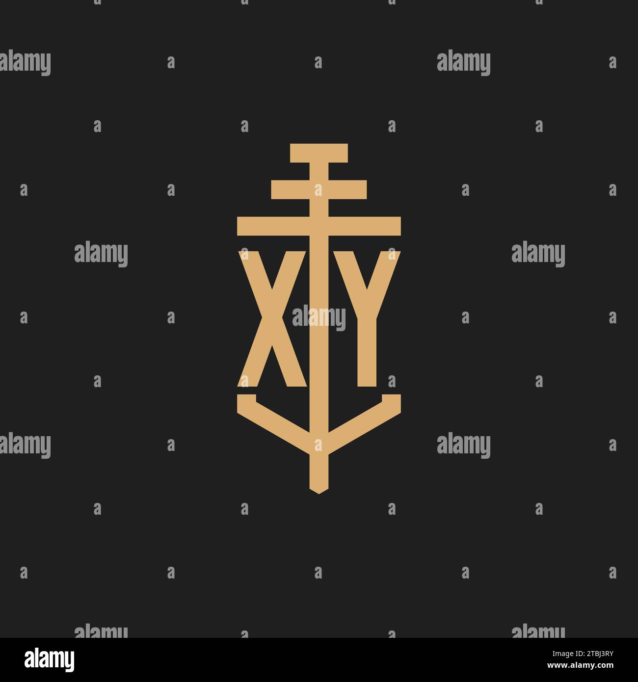XY initial logo monogram with pillar icon design vector, law firm logo design inspiration Stock ...