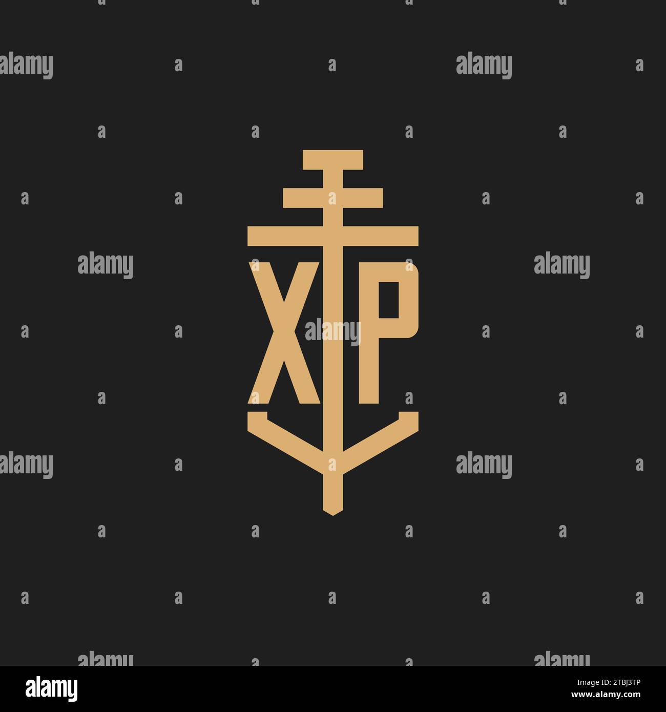 XP initial logo monogram with pillar icon design vector, law firm logo ...