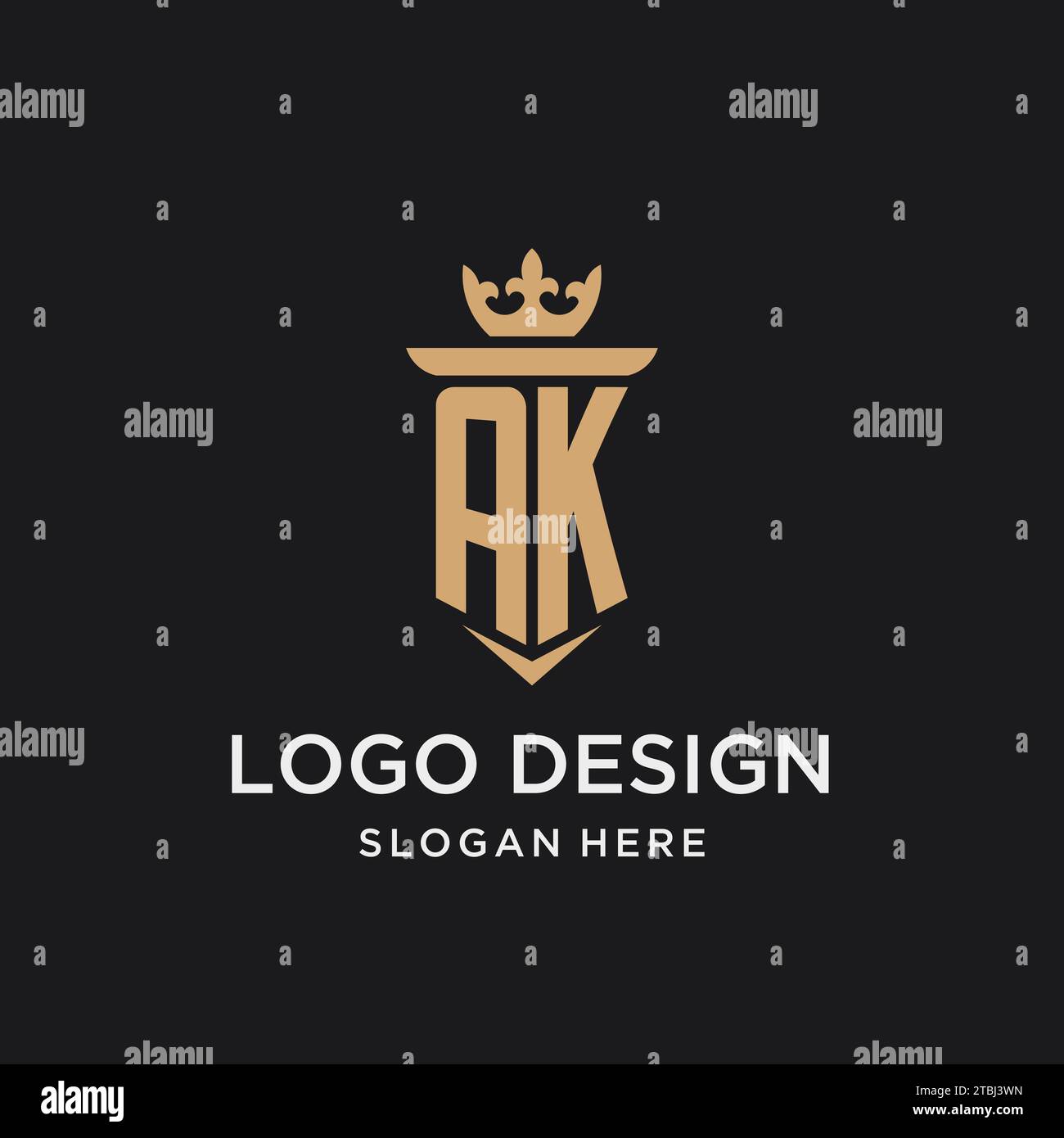AK monogram with medieval style, luxury and elegant initial logo design ...