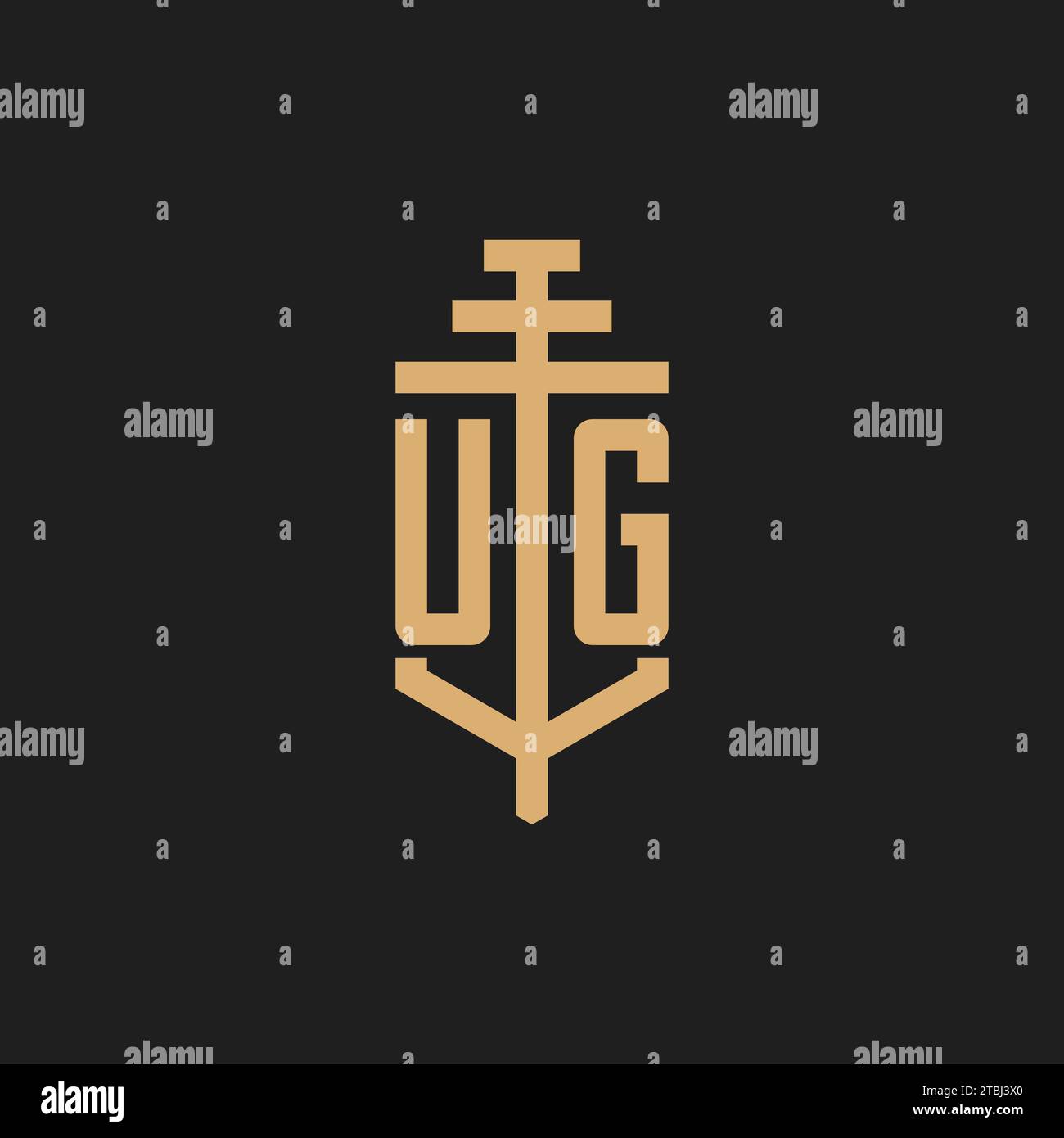 UG initial logo monogram with pillar icon design vector, law firm logo ...