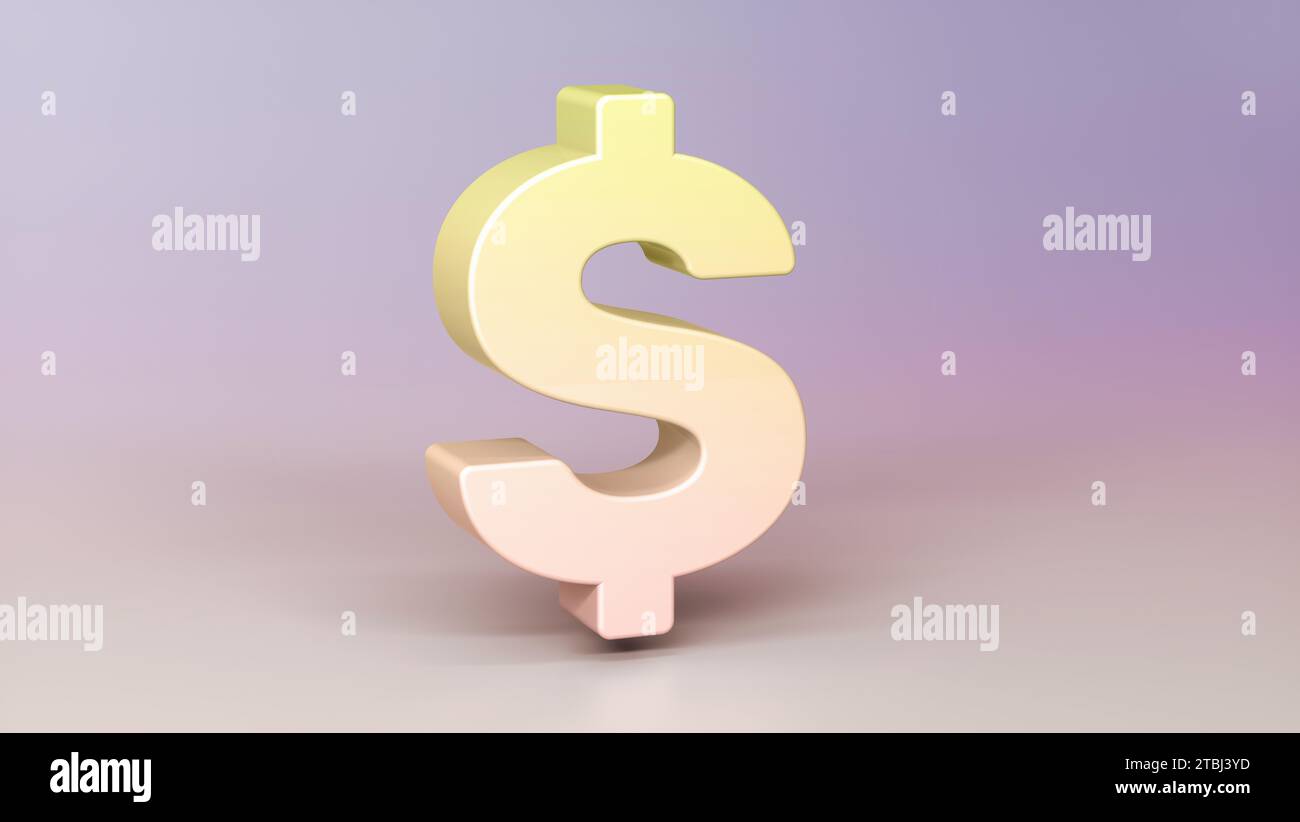 Simply Colored Dollar Money Symbol on a Colored Background. Currency ...