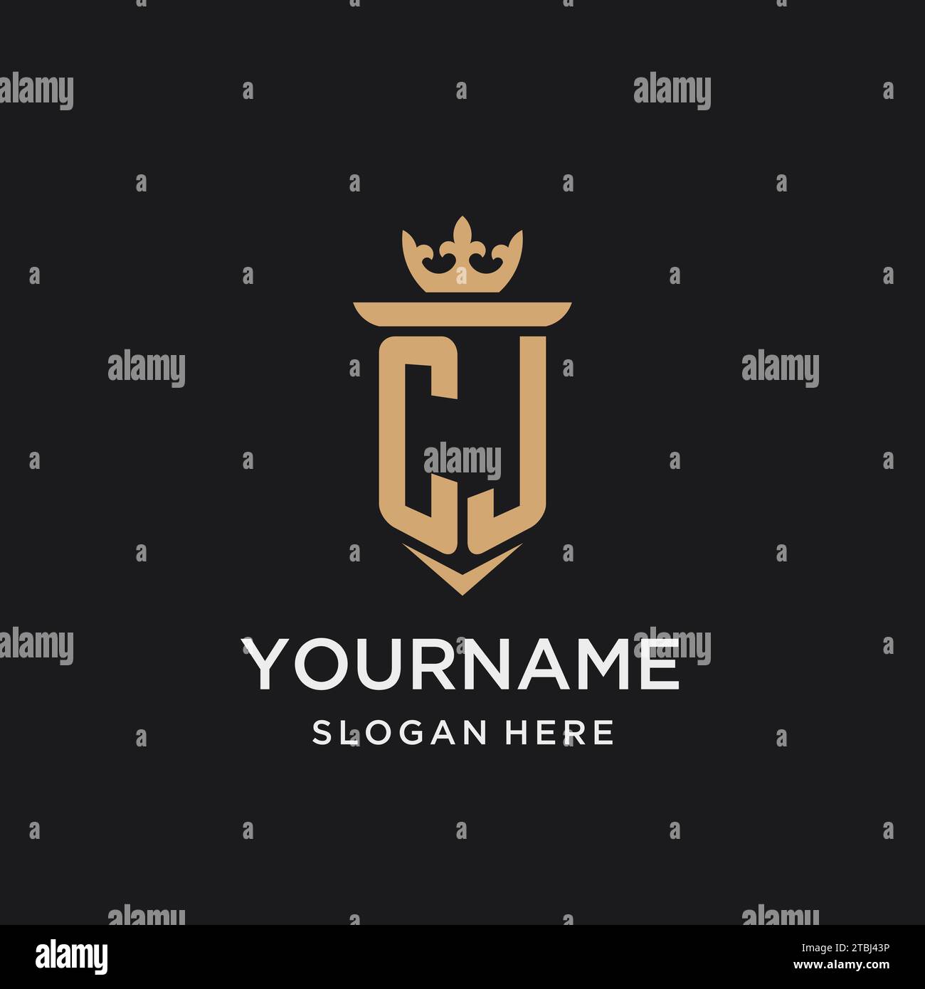 CJ monogram with medieval style, luxury and elegant initial logo design ...