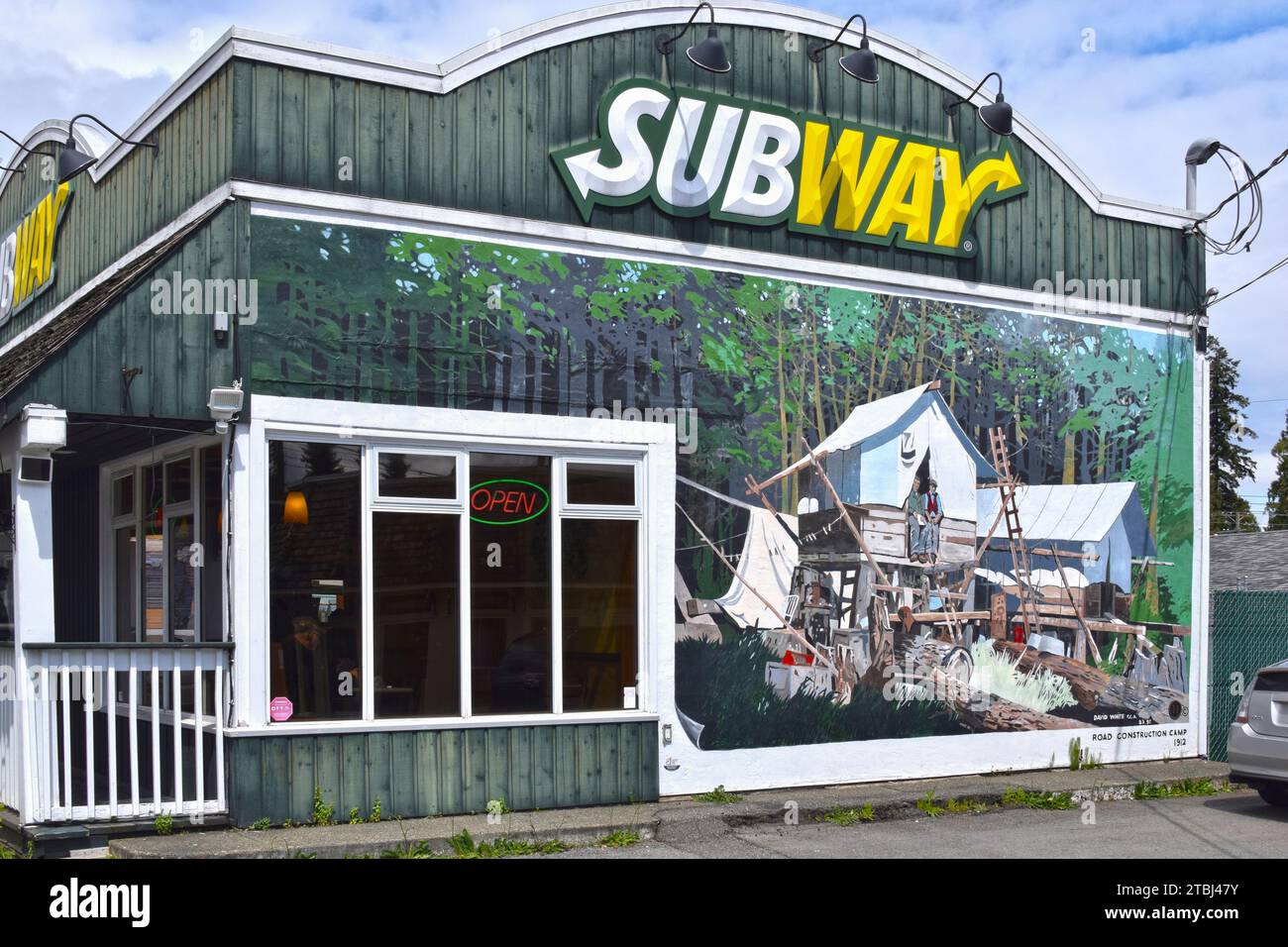 CHEMAINUS, CANADA - MAY 16, 2017: The mural "Temporary Homes", made ...