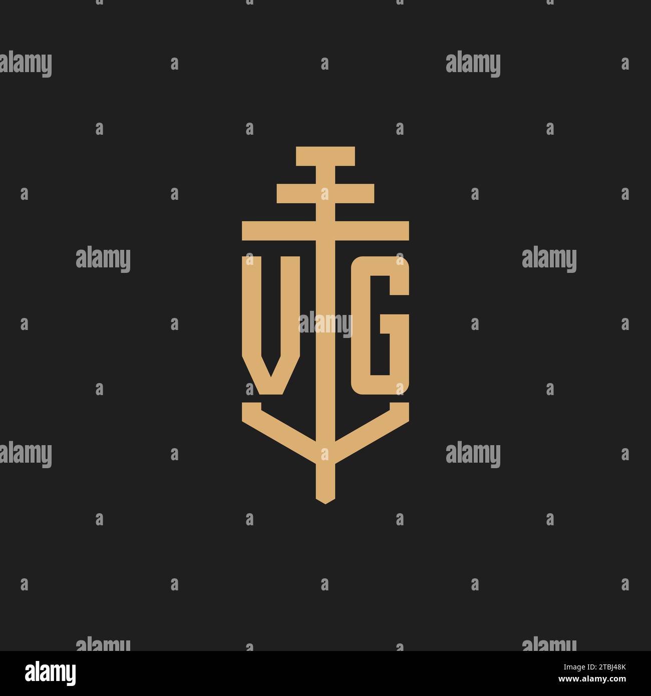 VG initial logo monogram with pillar icon design vector, law firm logo ...