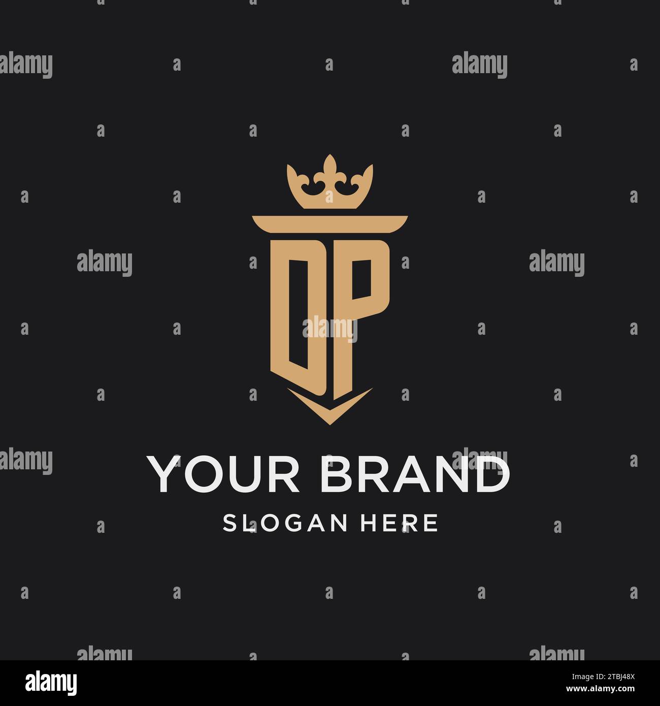DP monogram with medieval style, luxury and elegant initial logo design ...