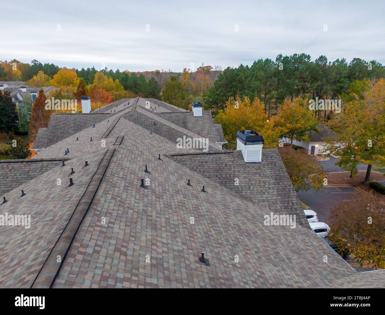 Drone photos of an apartment complex showing beautiful fall colors ...