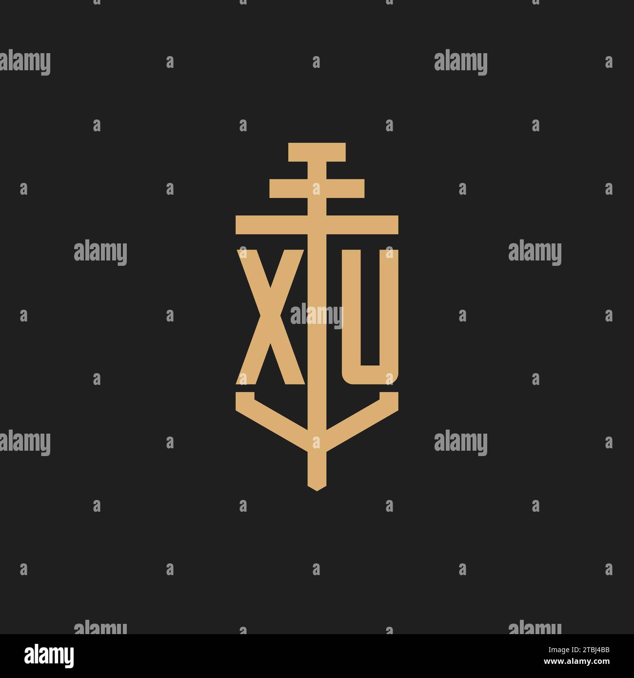 XU initial logo monogram with pillar icon design vector, law firm logo design inspiration Stock ...