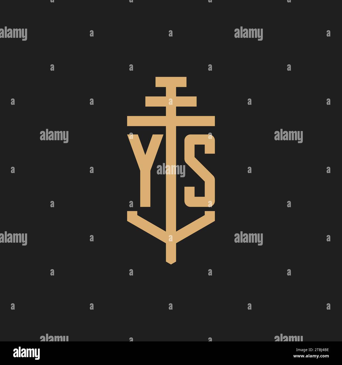 YS initial logo monogram with pillar icon design vector, law firm logo design inspiration Stock ...