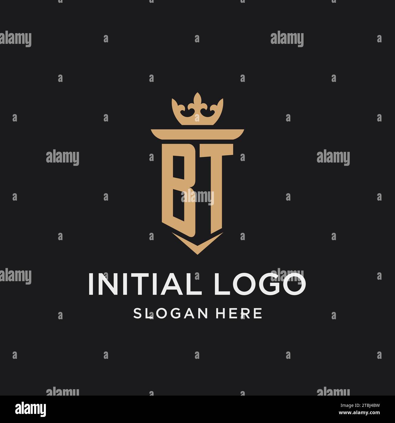 BT monogram with medieval style, luxury and elegant initial logo design ...