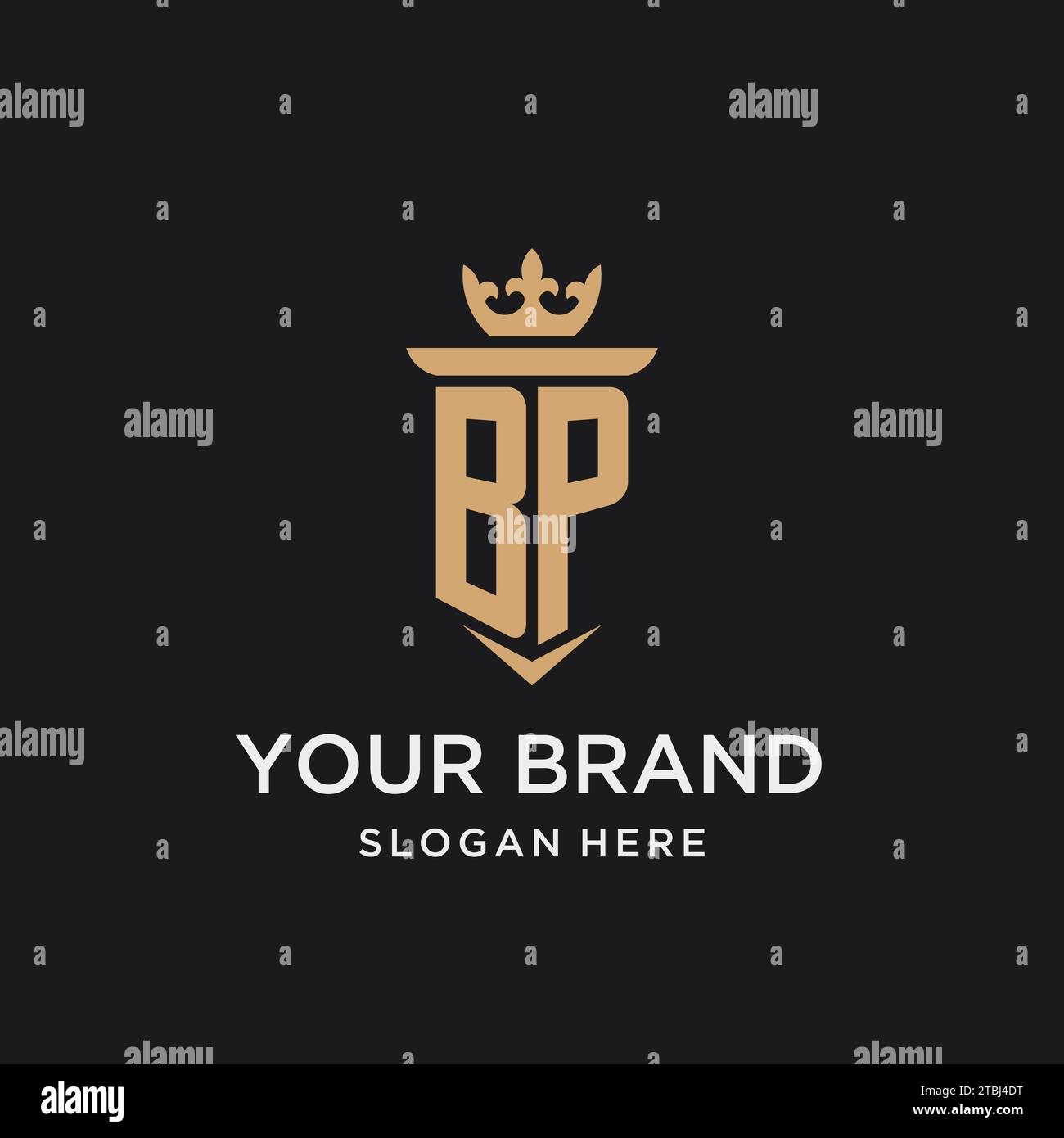 BP monogram with medieval style, luxury and elegant initial logo design ...