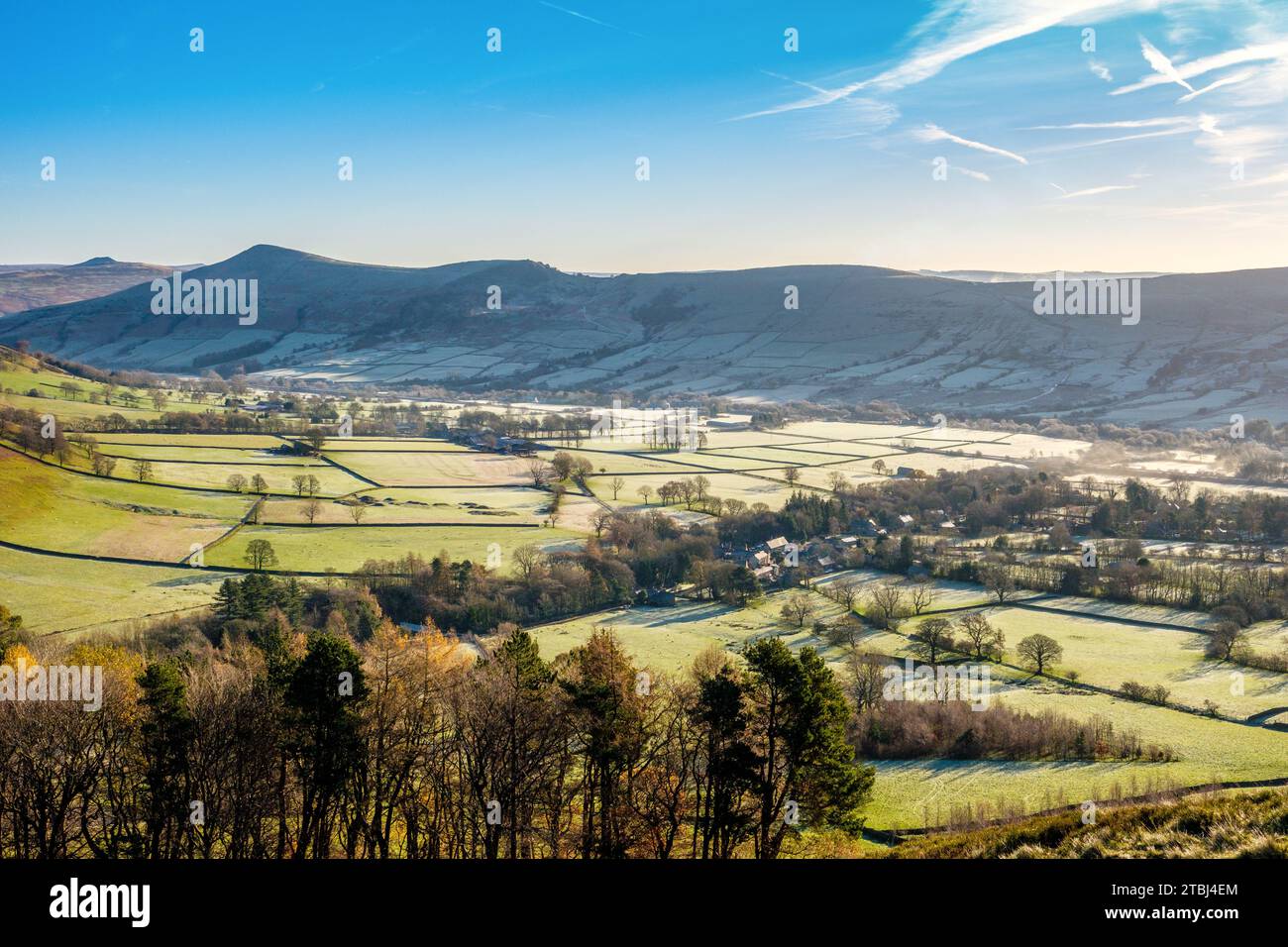 The Edale valley in the Peak District National Park, Derbyshire, UK ...