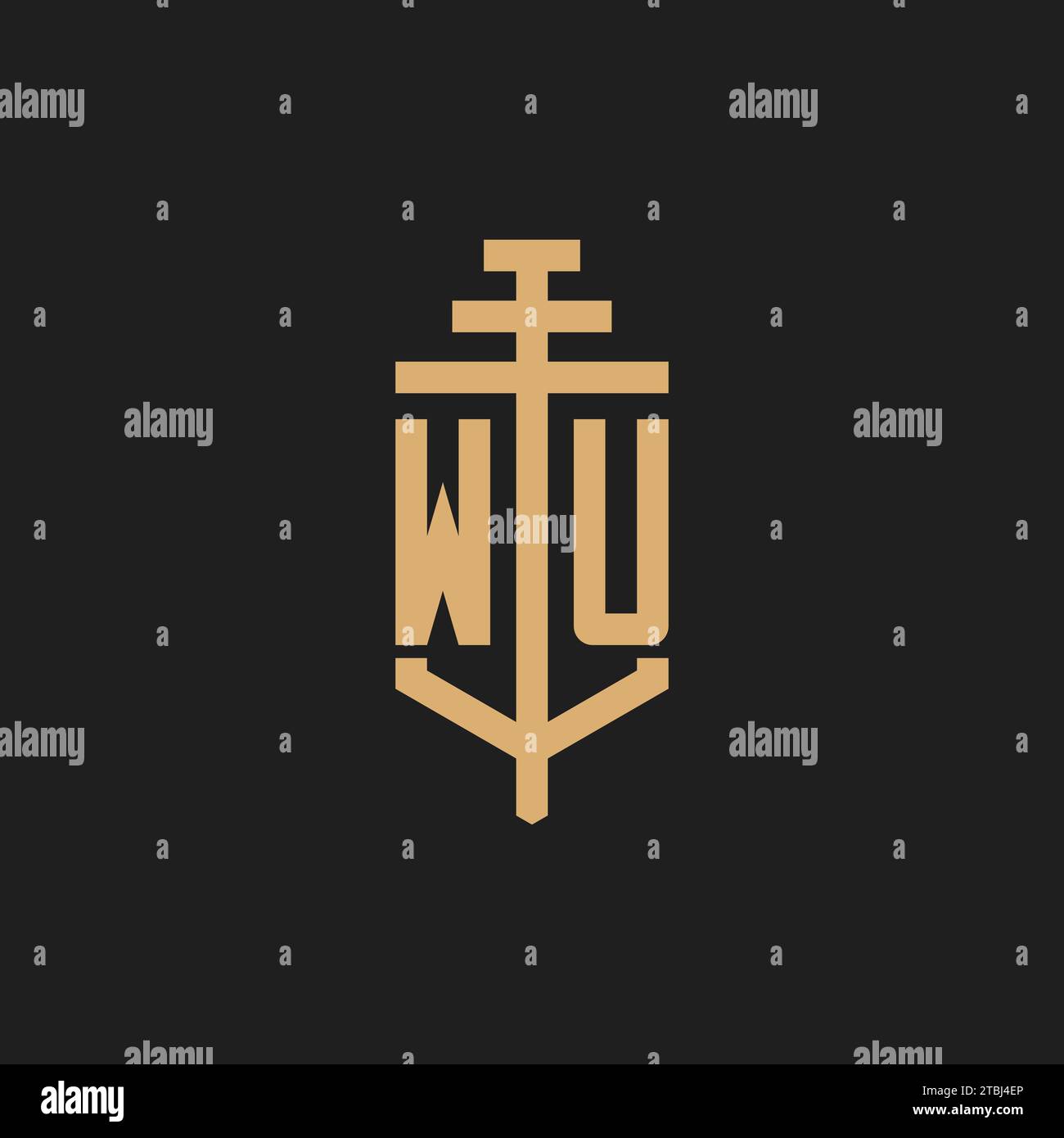 WU initial logo monogram with pillar icon design vector, law firm logo ...
