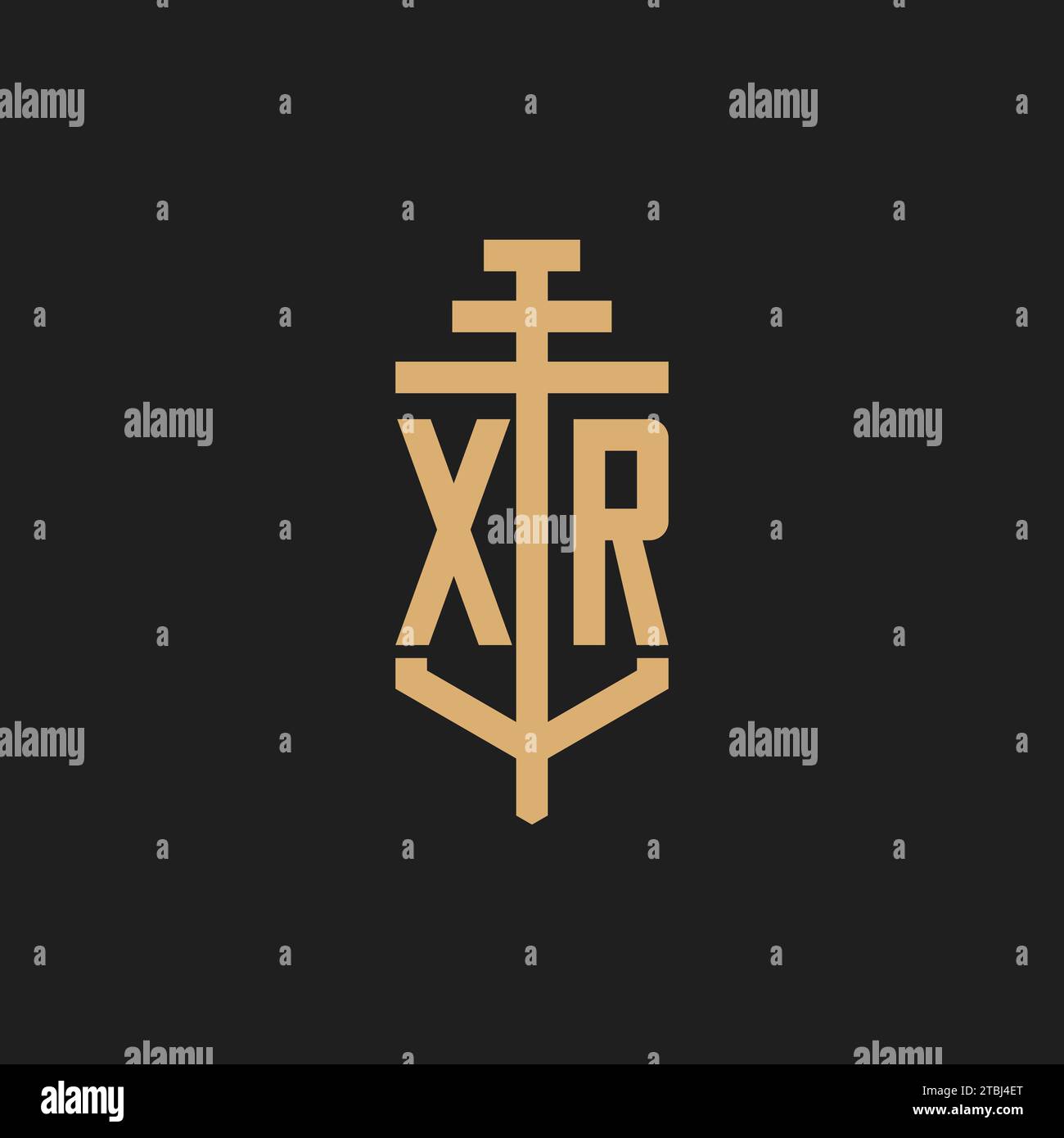 XR initial logo monogram with pillar icon design vector, law firm logo ...