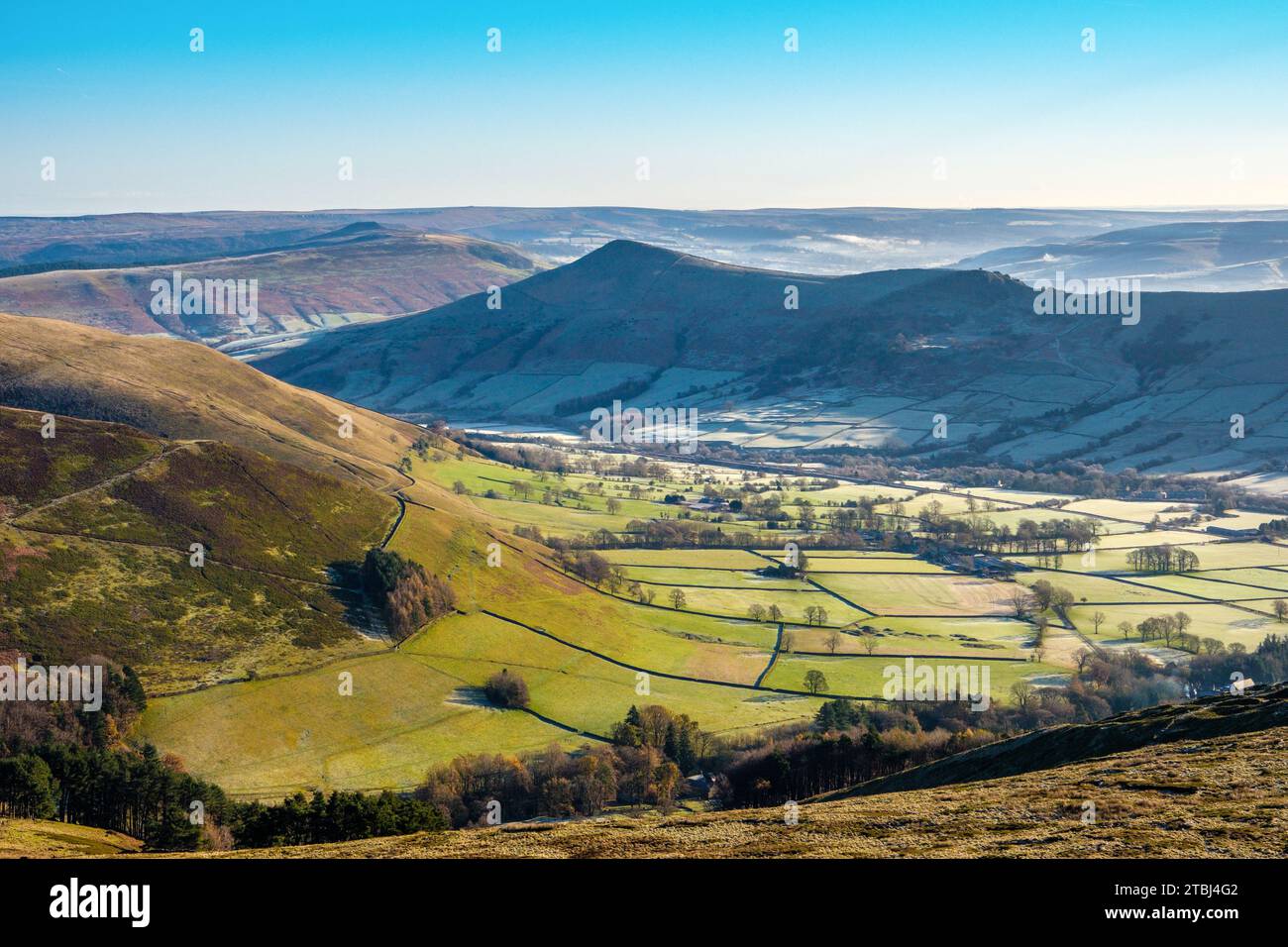 The Edale valley in the Peak District National Park, Derbyshire, UK ...