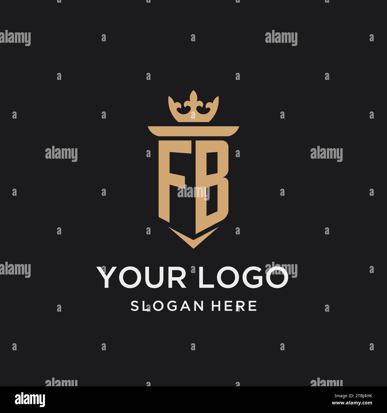 FB monogram with medieval style, luxury and elegant initial logo design ideas Stock Vector Image ...