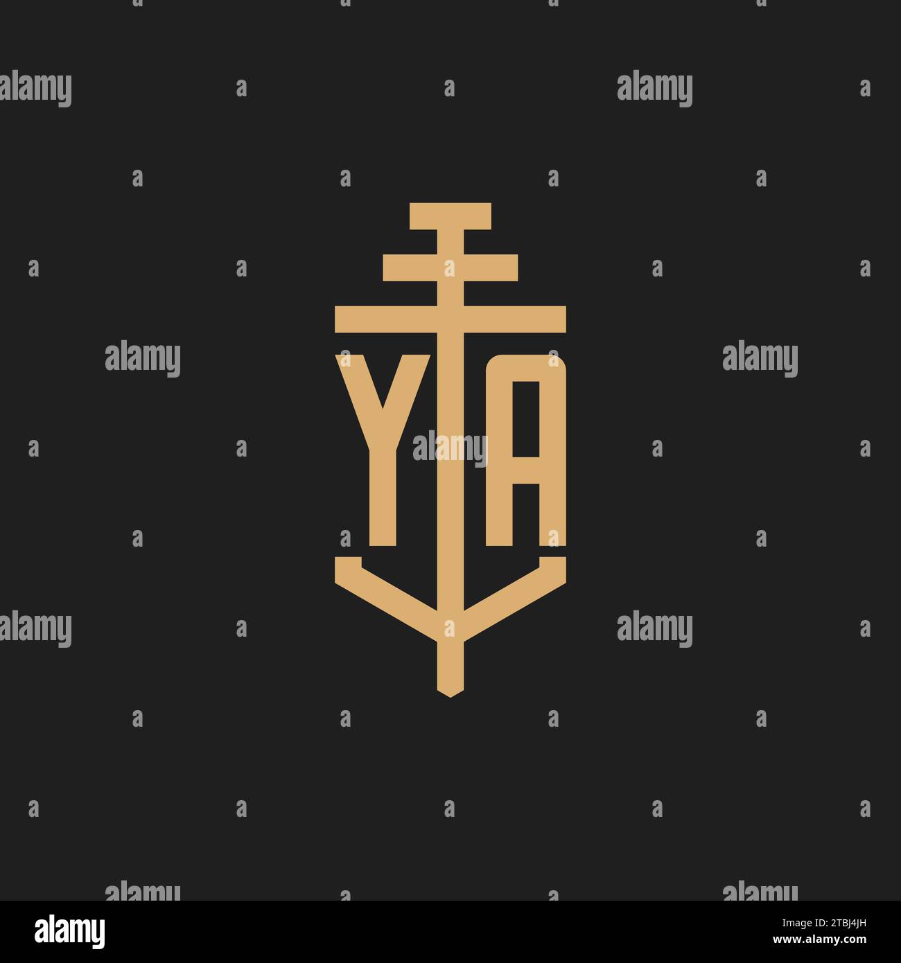 YA initial logo monogram with pillar icon design vector, law firm logo ...