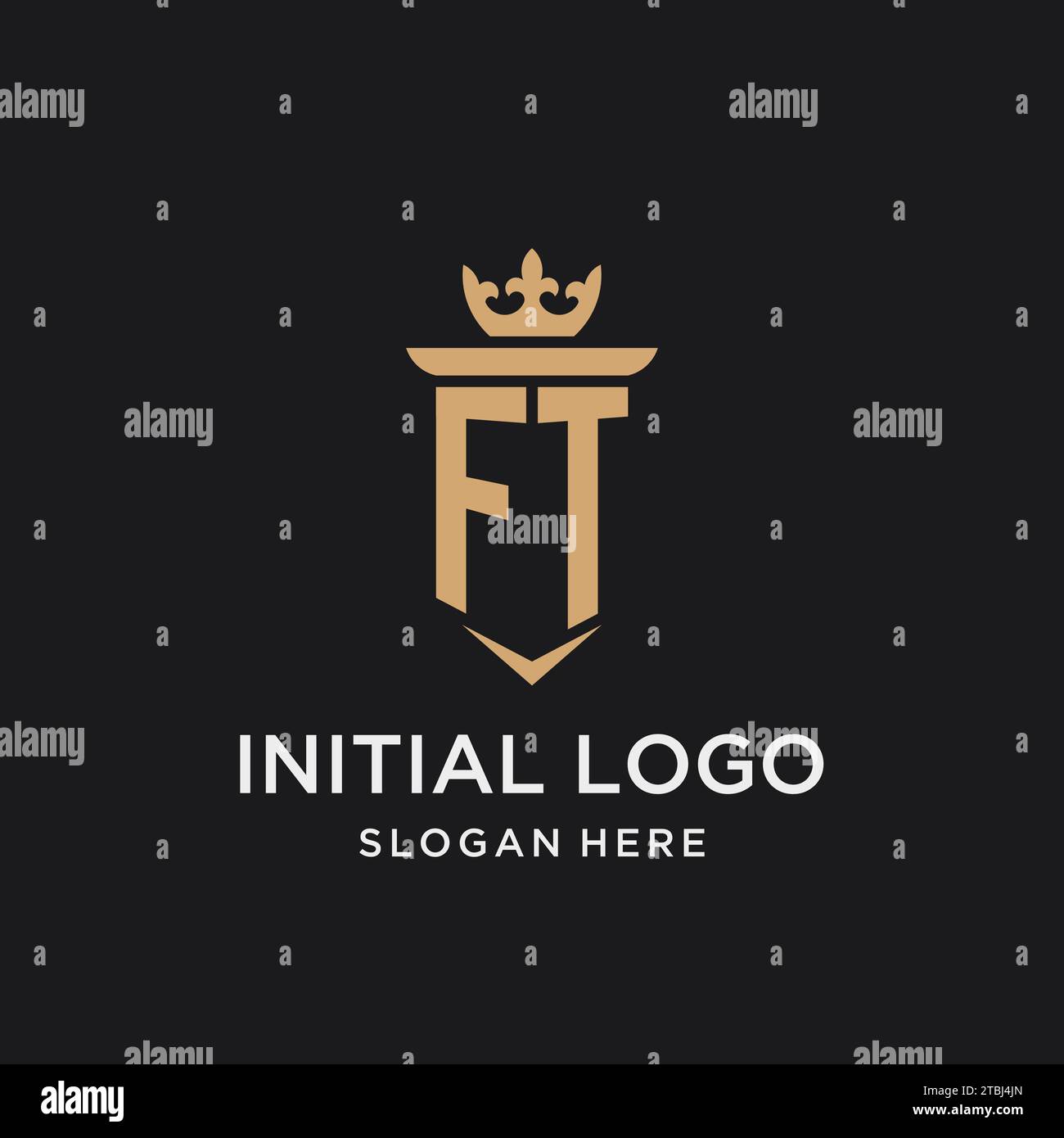 FT monogram with medieval style, luxury and elegant initial logo design ...