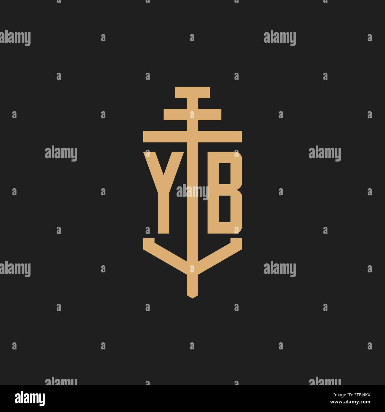 YB initial logo monogram with pillar icon design vector, law firm logo ...