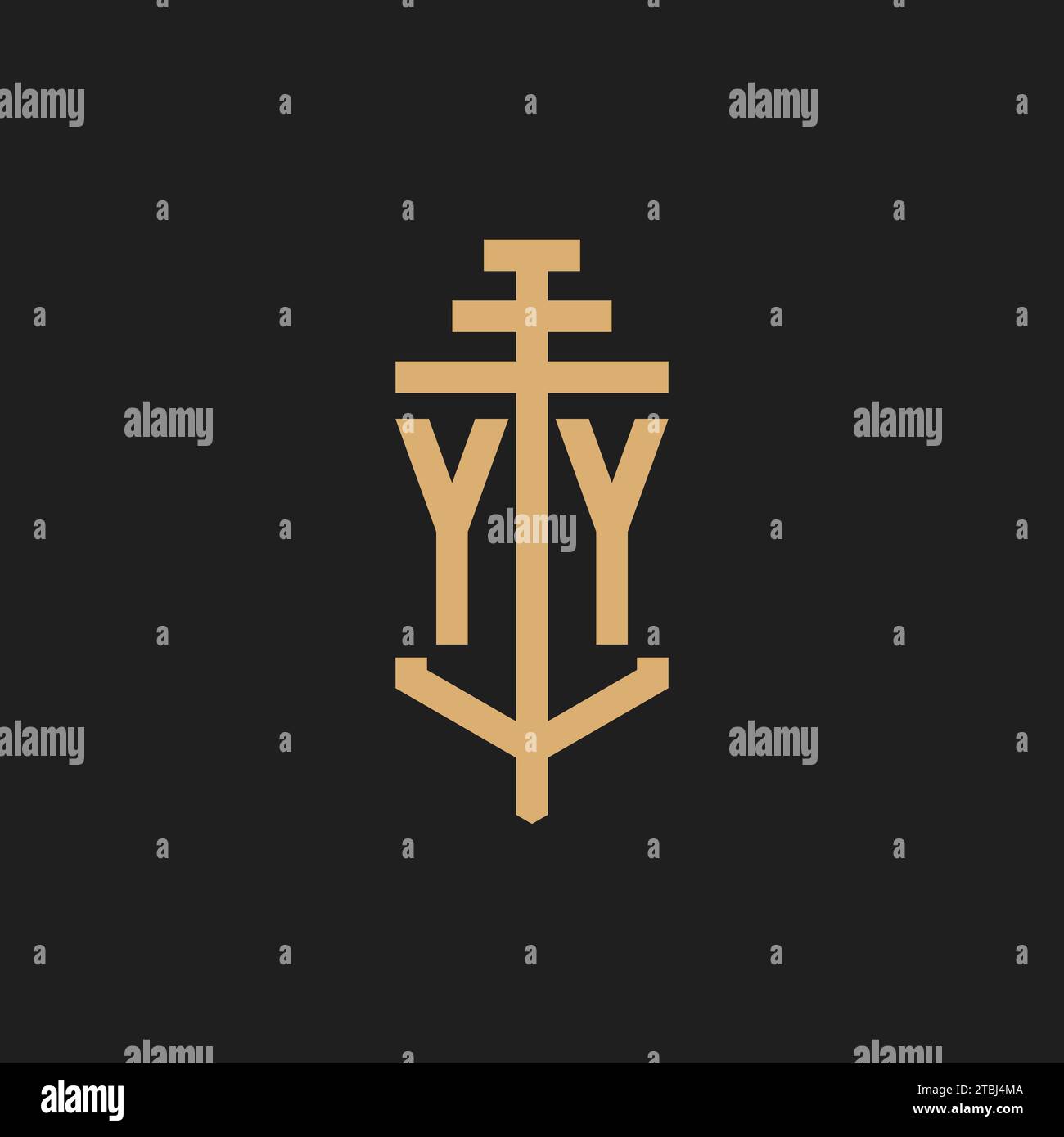 YY initial logo monogram with pillar icon design vector, law firm logo ...