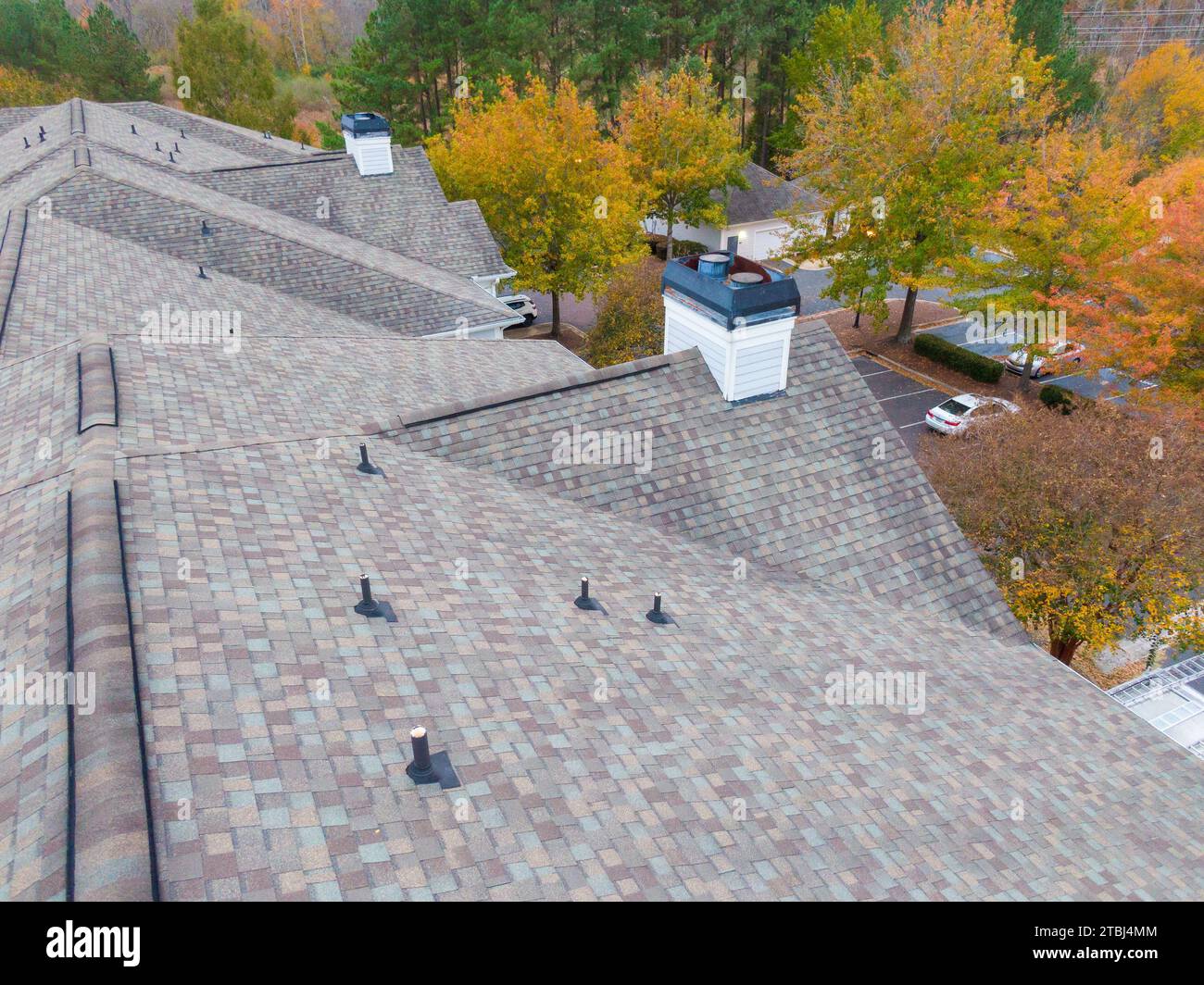 Drone photos of an apartment complex showing beautiful fall colors ...