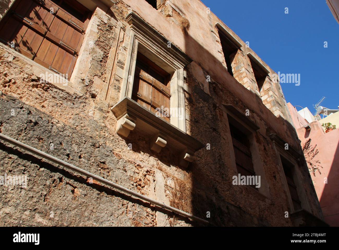 abandoned stone building (palace ?) in chania in crete in greece Stock ...