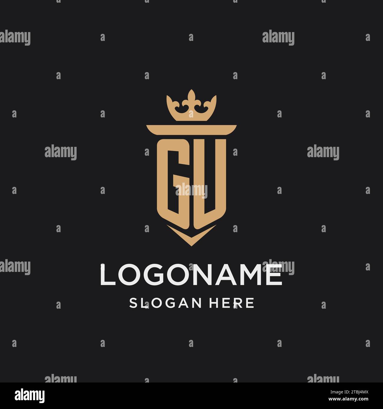 GU monogram with medieval style, luxury and elegant initial logo design ideas Stock Vector Image ...