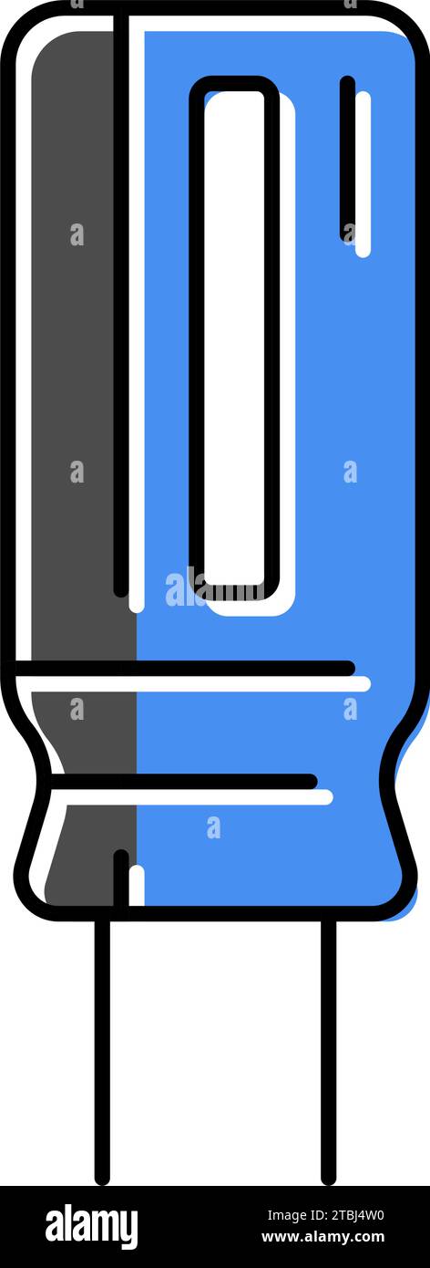 electrolytic capacitor electronic component color icon vector ...