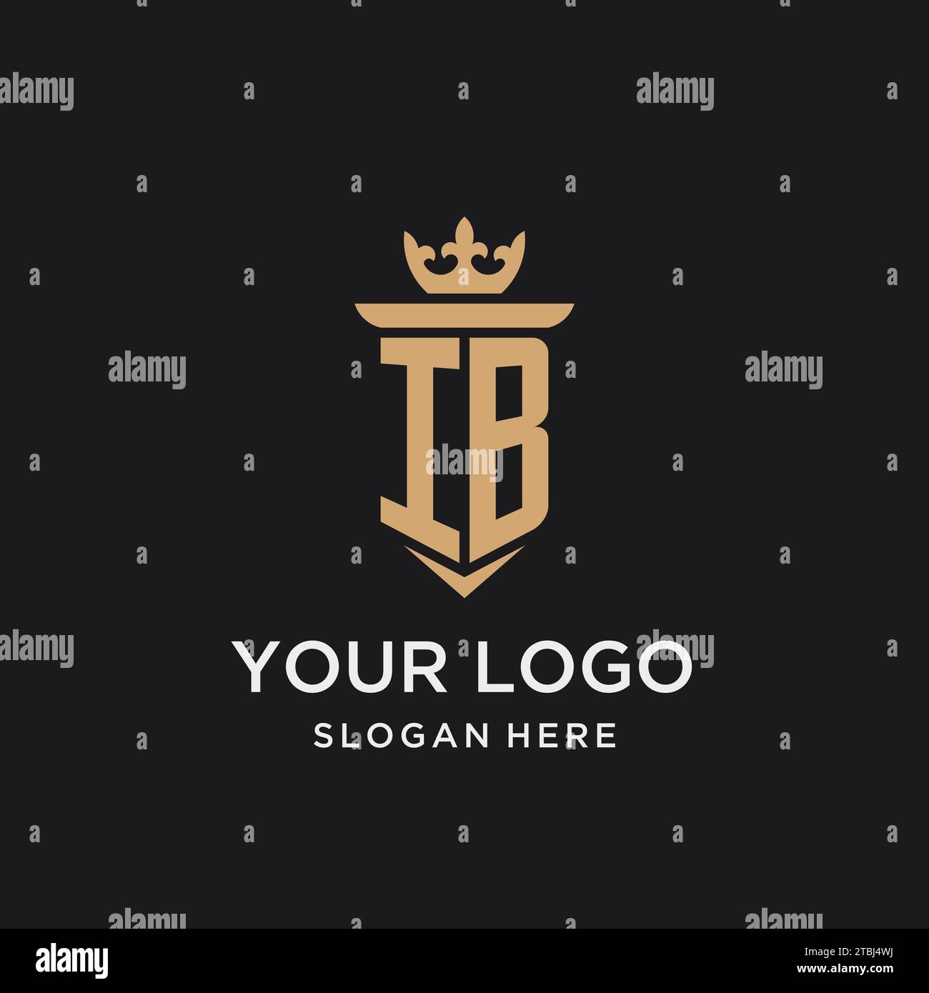 IB monogram with medieval style, luxury and elegant initial logo design ideas Stock Vector Image ...