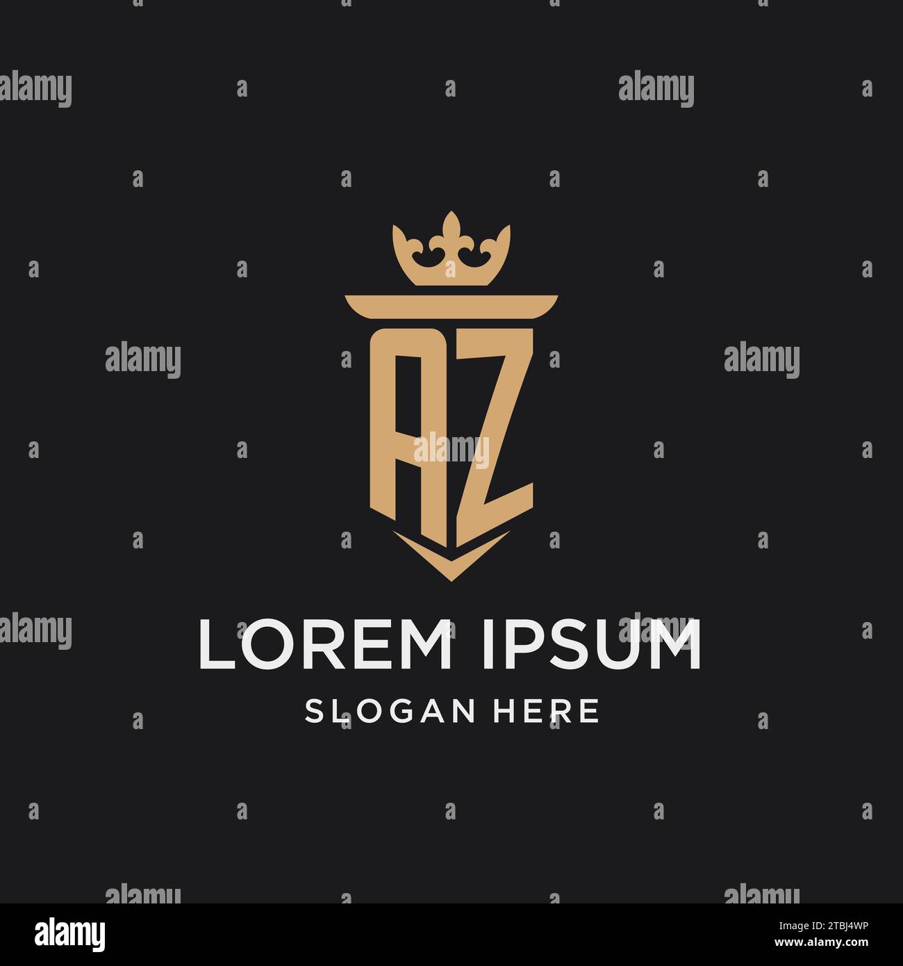 AZ monogram with medieval style, luxury and elegant initial logo design ... AZ monogram with medieval style, luxury and elegant initial logo design ...