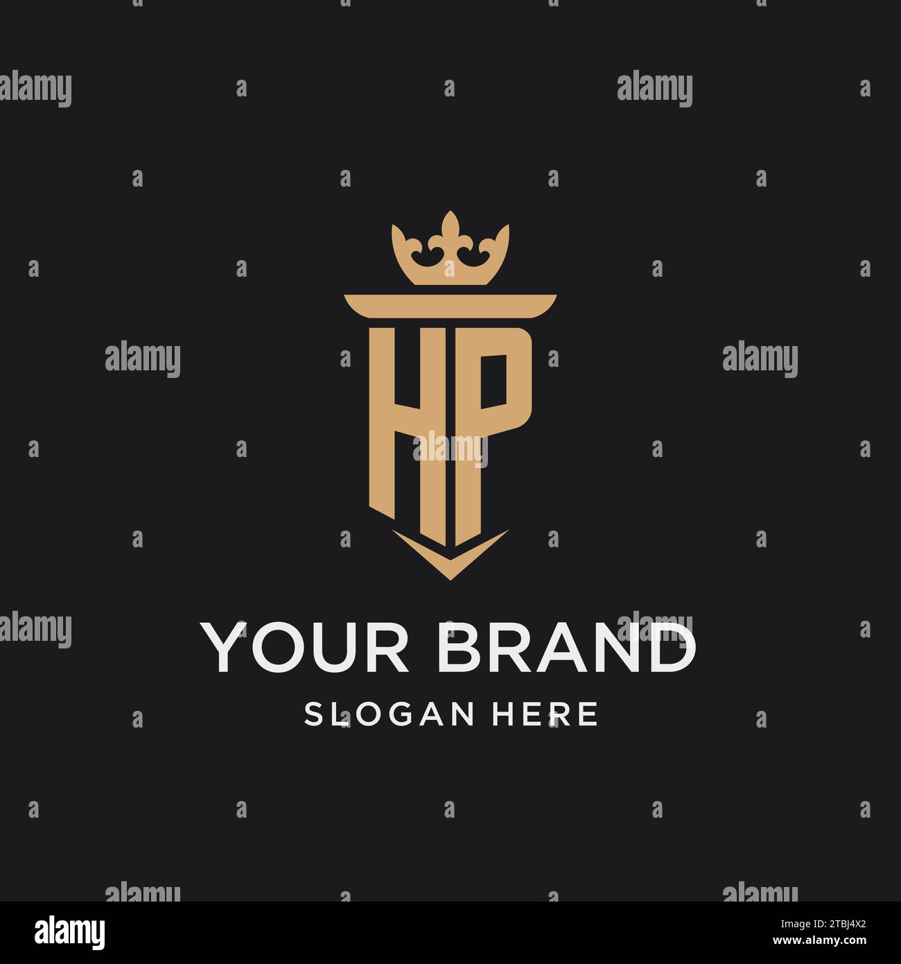 HP monogram with medieval style, luxury and elegant initial logo design ...