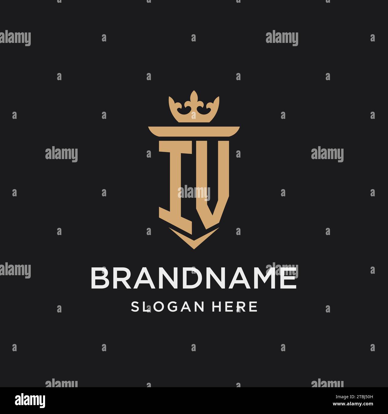 IV monogram with medieval style, luxury and elegant initial logo design ideas Stock Vector Image ...