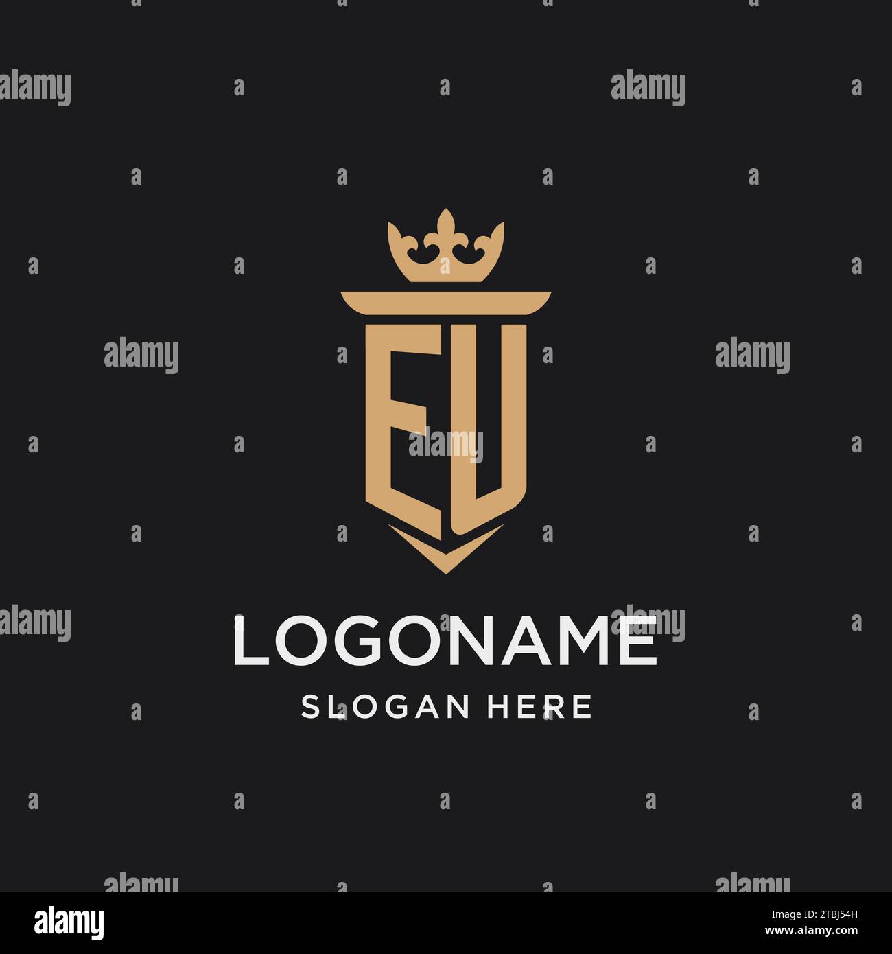 EU monogram with medieval style, luxury and elegant initial logo design ideas Stock Vector Image ...