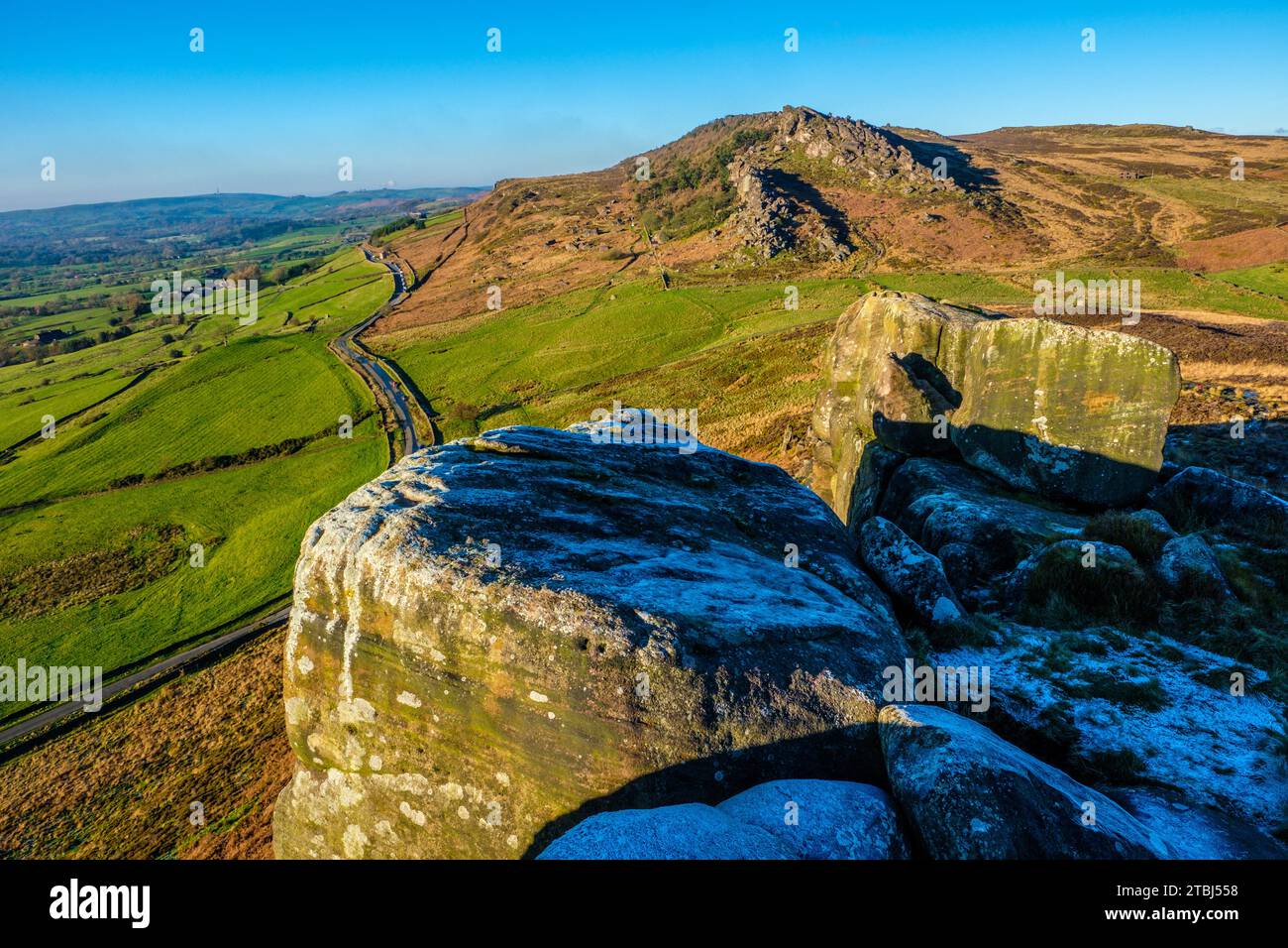 The Roaches, a grit stone outcrop, in the Staffordshire Moorlands area of the Peak District ...